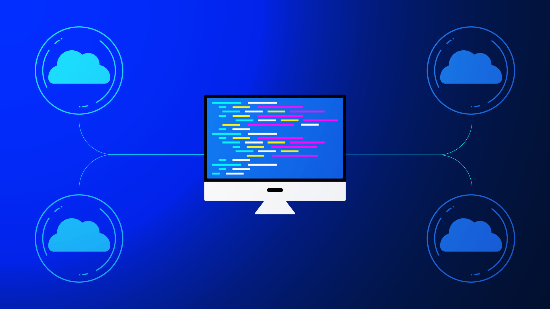 Web Programming Or Software Developer Concept With Clouds Icon Vector