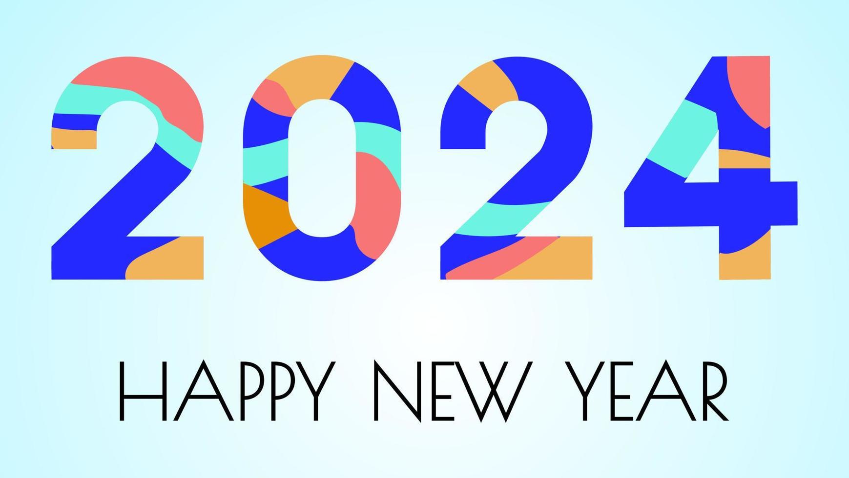 Creative concept for Happy New Year 2024 poster. Design template with ...