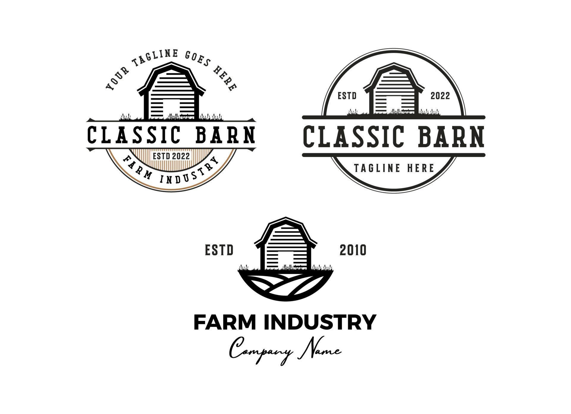 Vintage farm logo design - barn wood building house farm cow cattle 21567922 Vector Art at Vecteezy