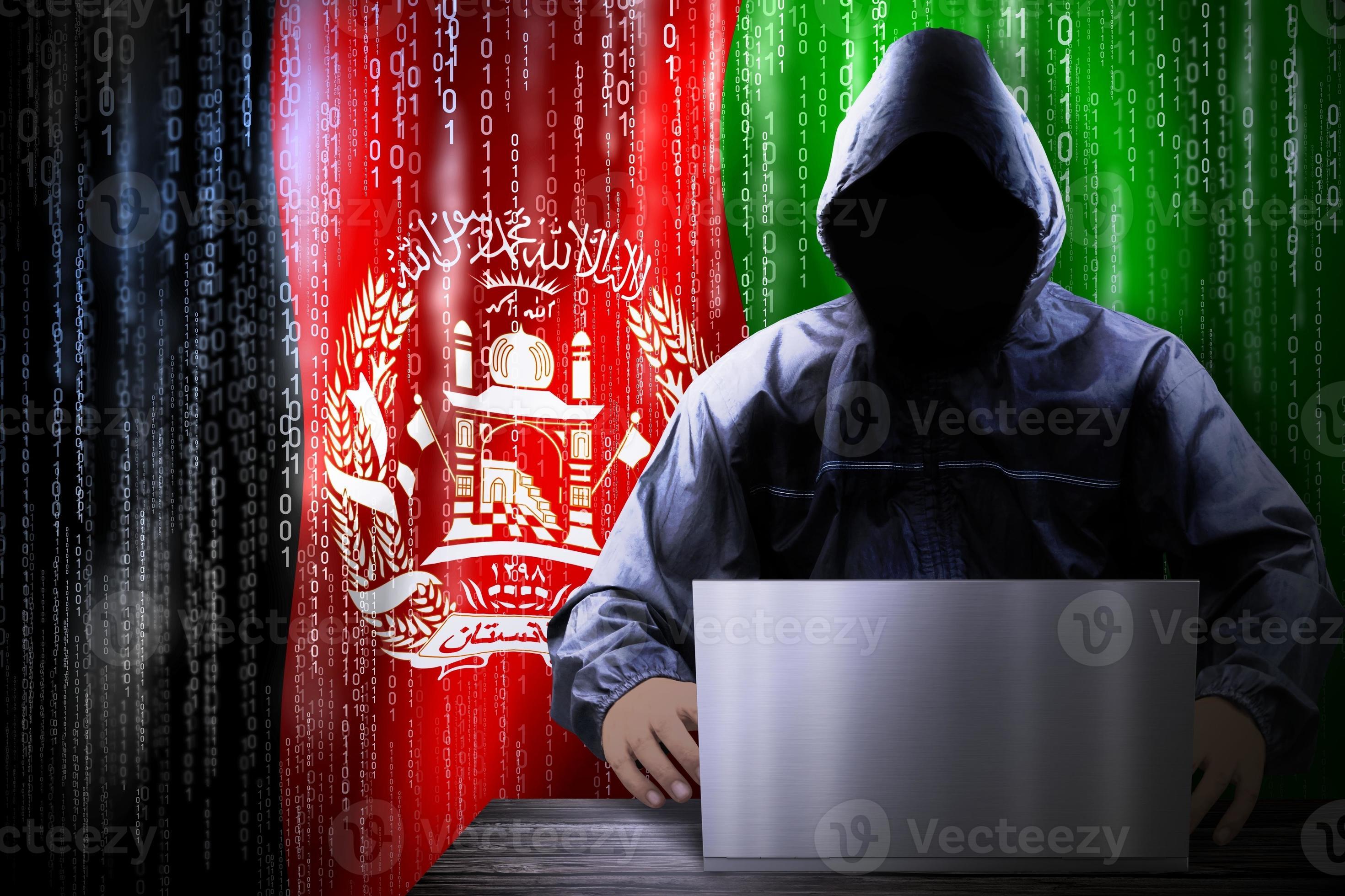 Anonymous Hooded Hacker and Flag Of Afghanistan, Binary Code - Cyber Attack Concept 21572141 ...
