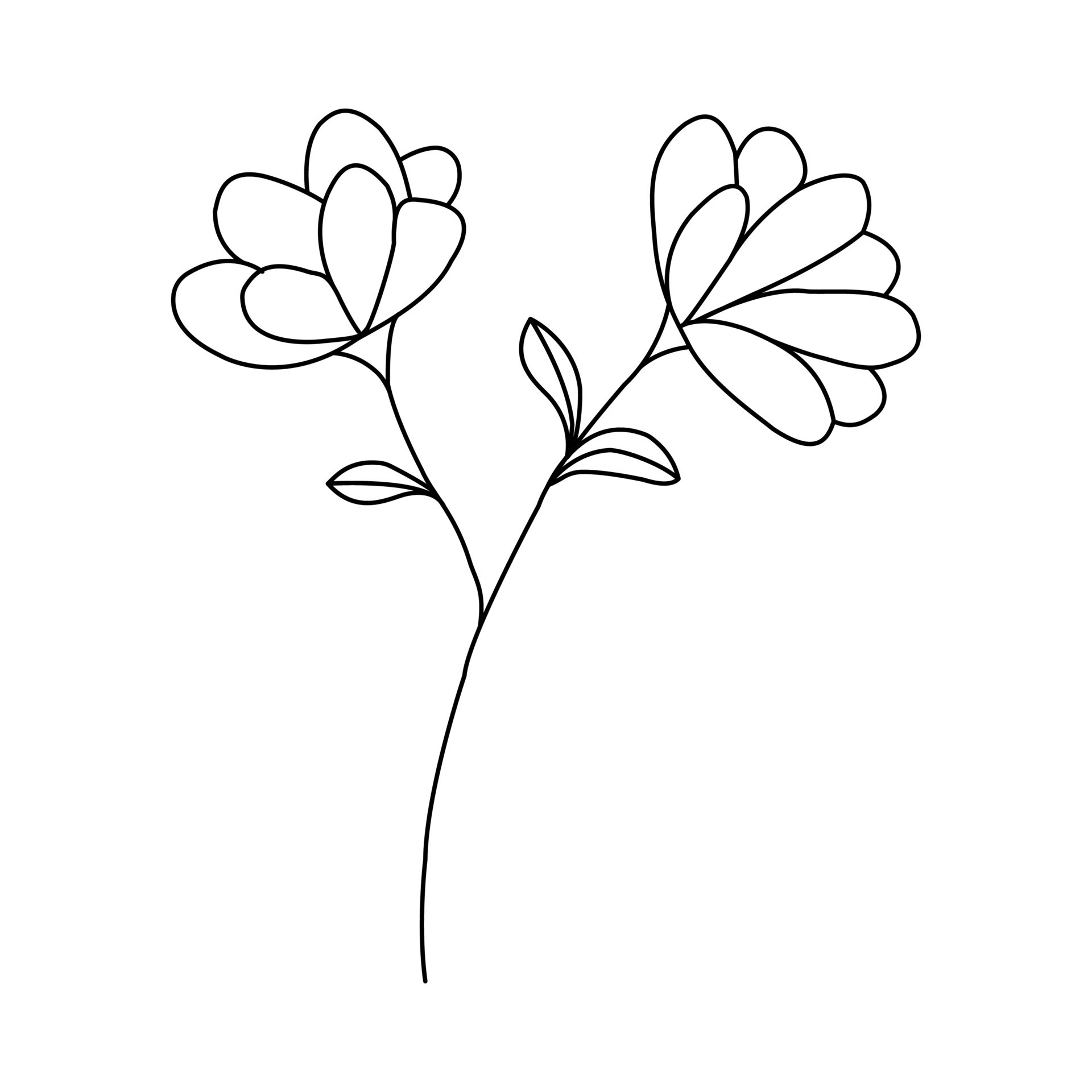 Simple one line drawing of a flower 21572810 Vector Art at Vecteezy