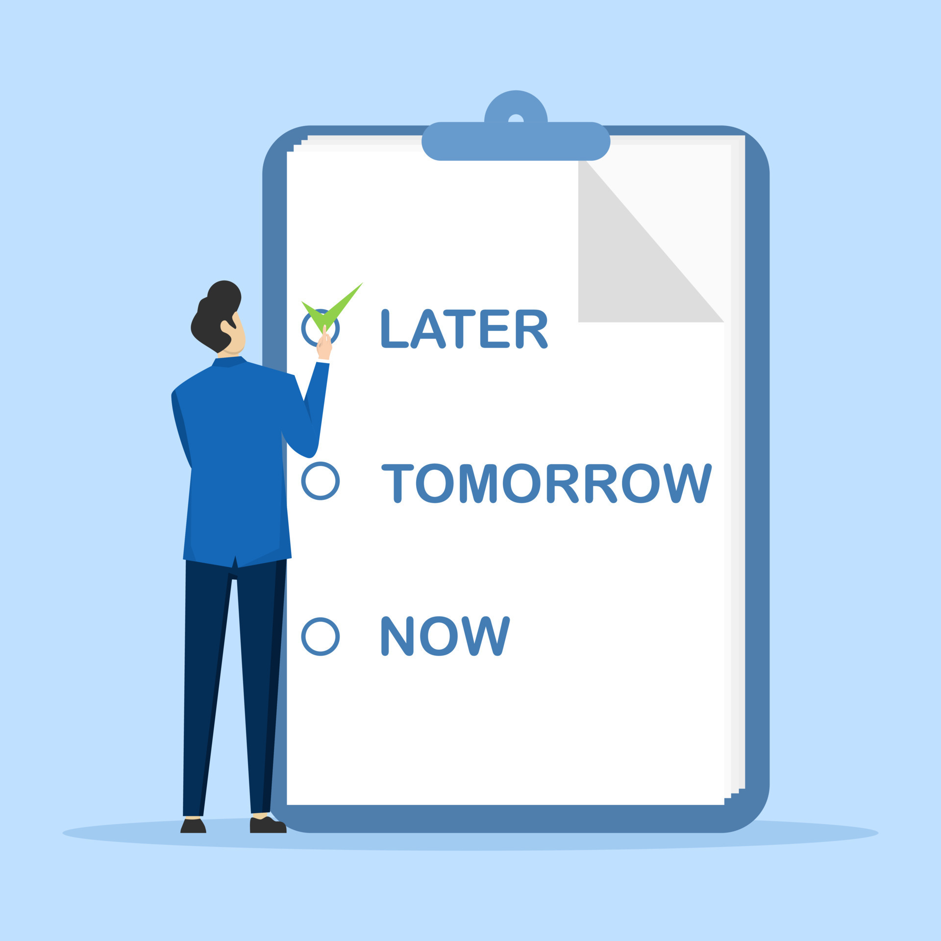Delay Concept Delaying Work Or Activities Characters Are Lazy To Put Or Delay Documents