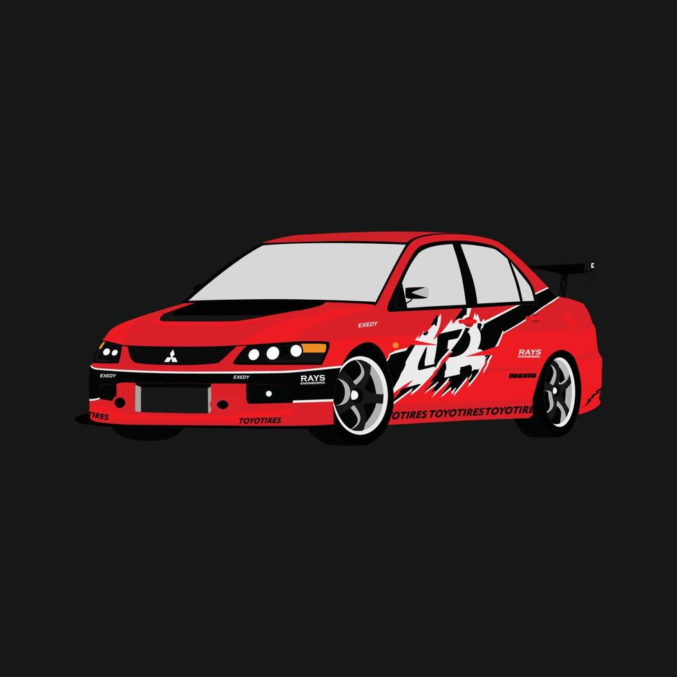 Mitsubishi Lancer Evo IX 21574607 Vector Art at Vecteezy