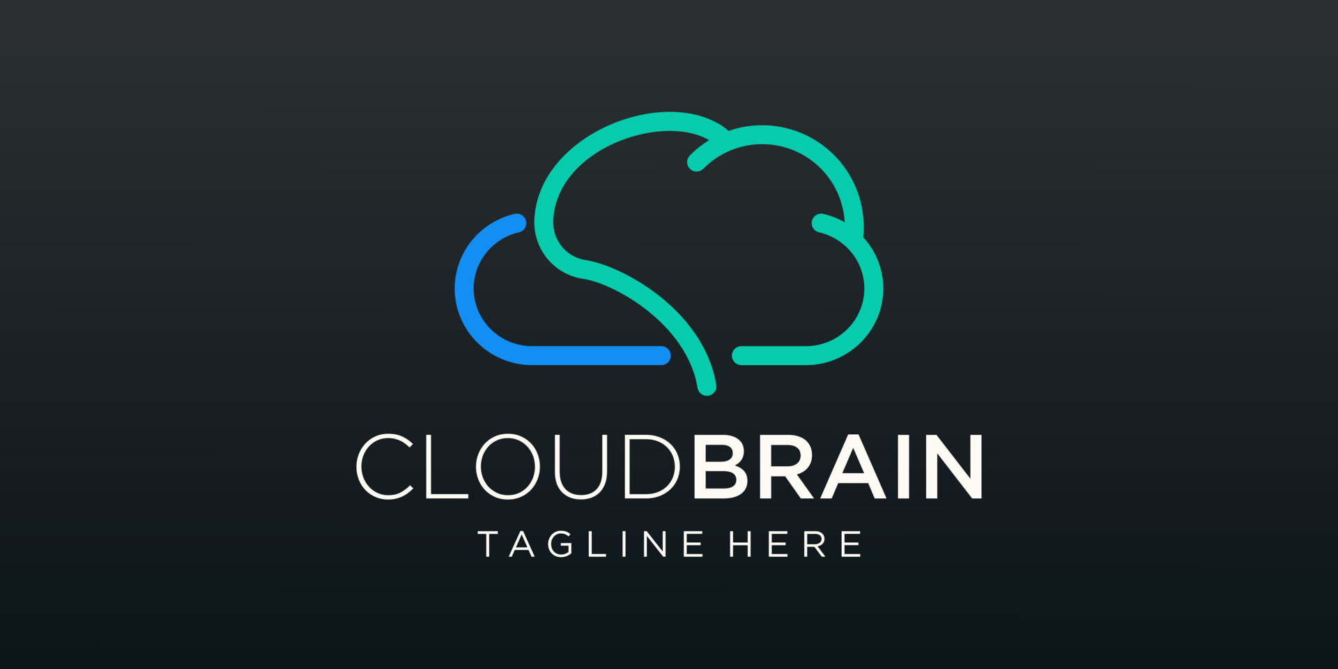 cloud brain logo design vector icon. digital brain logo. 21579407 Vector Art at Vecteezy