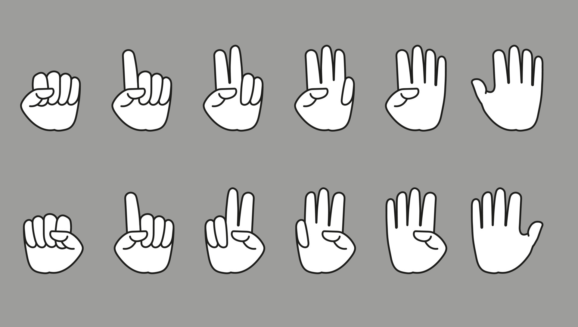 Vector Illustration Of Hand Count Finger One To Ten With Left Hand And Vector Illustration Of Hand Count Finger One To Ten With Left Hand And