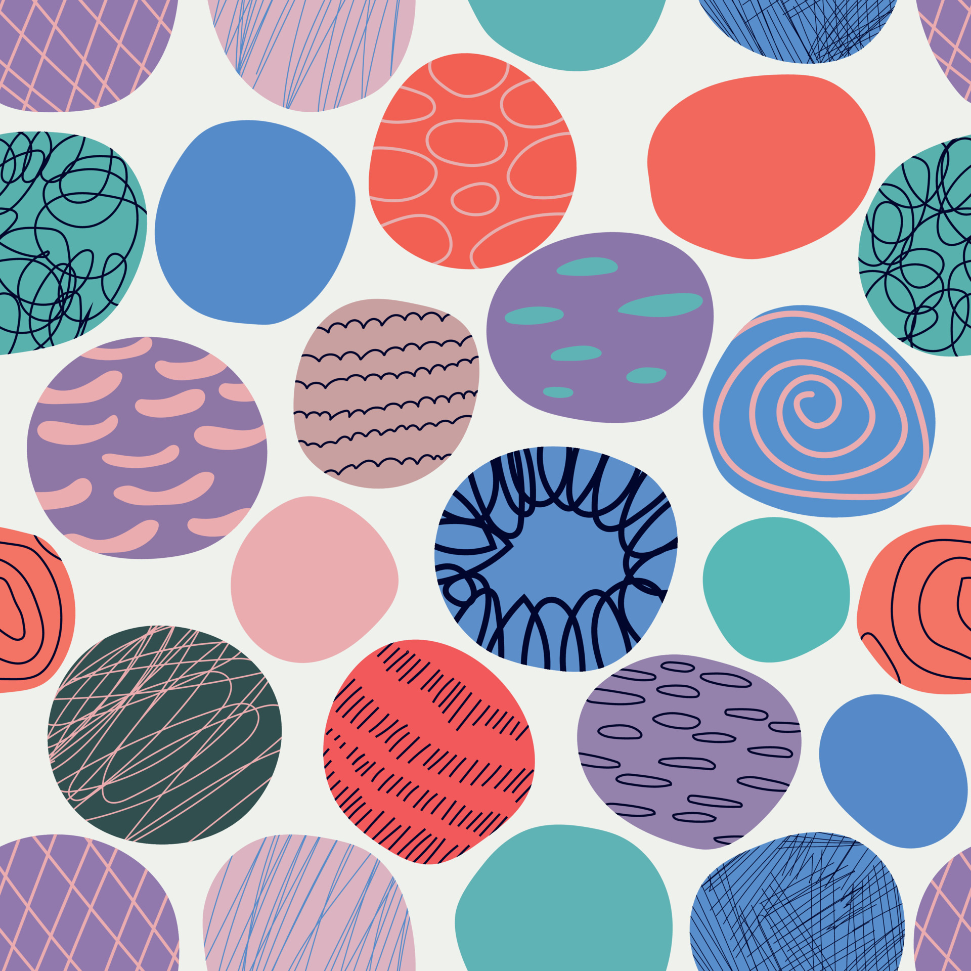 Seamless pattern with colorful trendy abstract geometric shapes. With ...