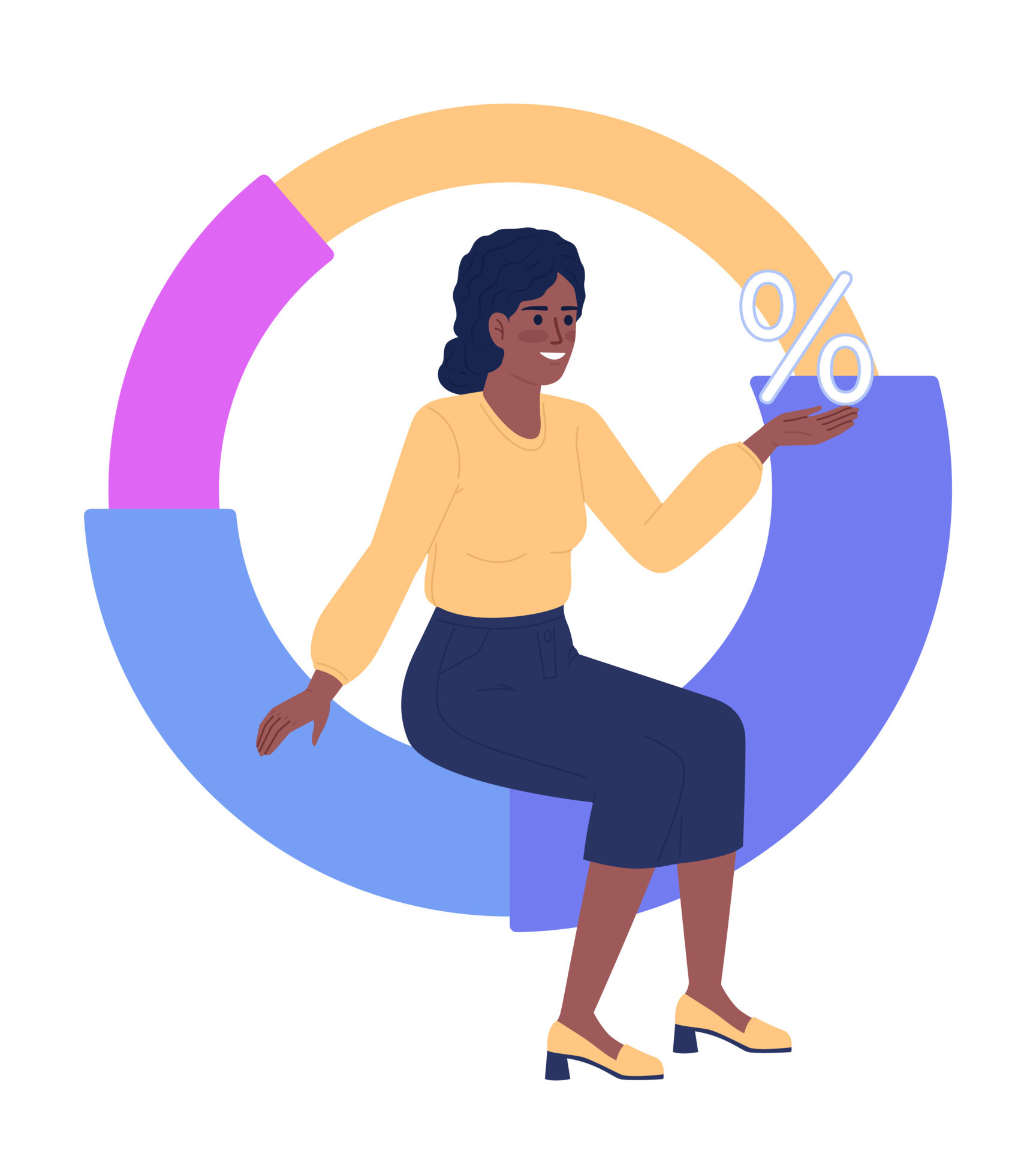 Data visualisation analyst flat concept vector spot illustration ...