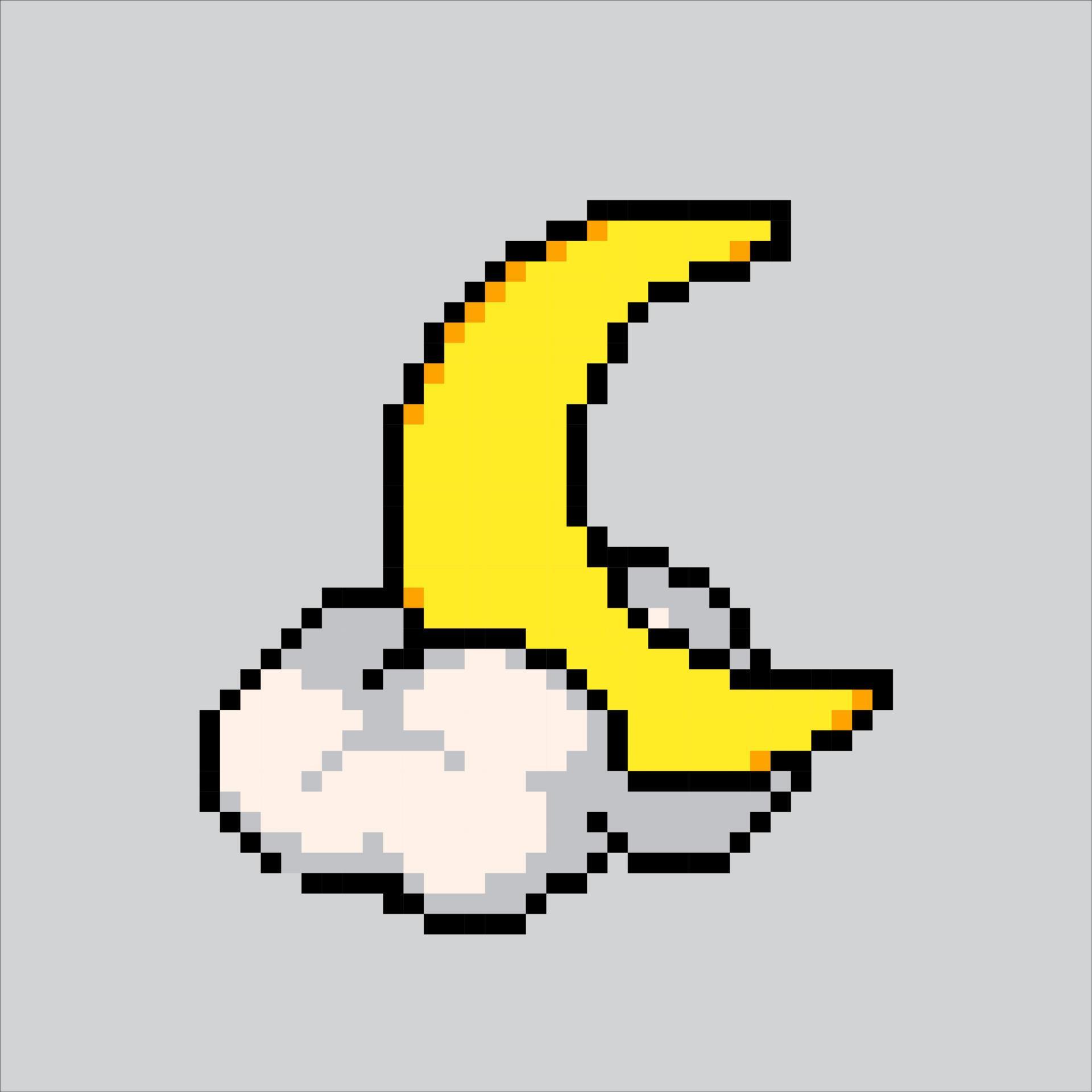 Pixel art illustration moon. Pixelated moon. shiny moon pixelated for ...
