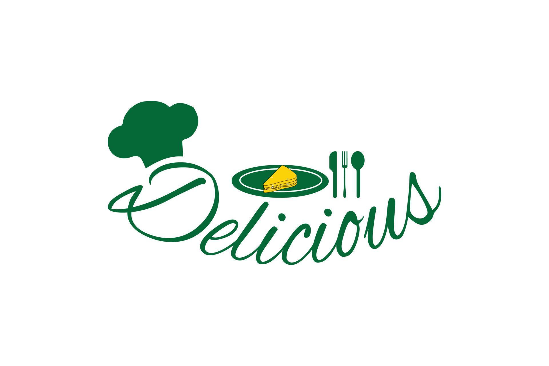 Healthy food logo template. Restaurant logo. Fast food logo. Organic food vector design. Fork ...