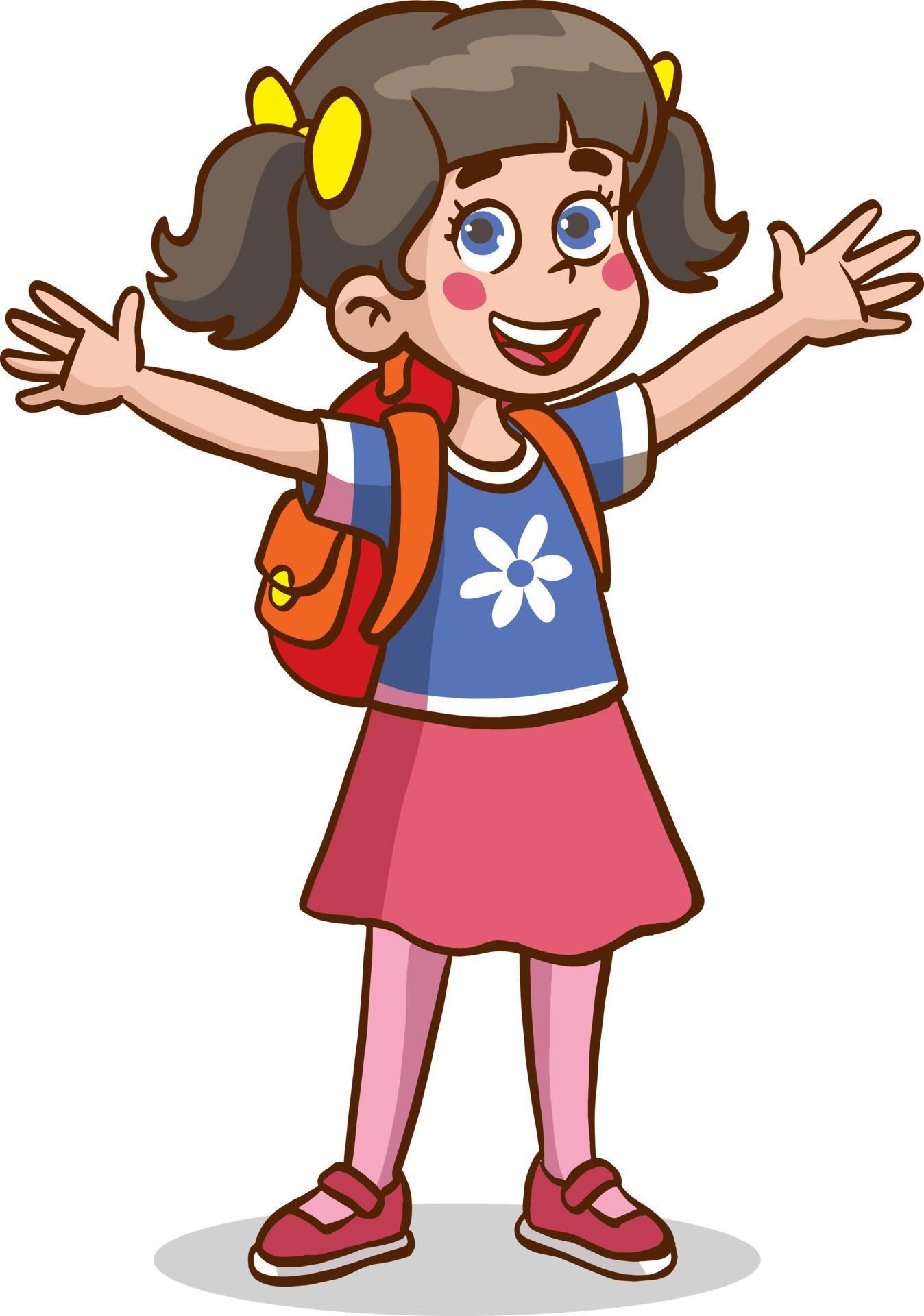 happy cute kid boy ready to go to school cartoon vector 21592963 Vector ...