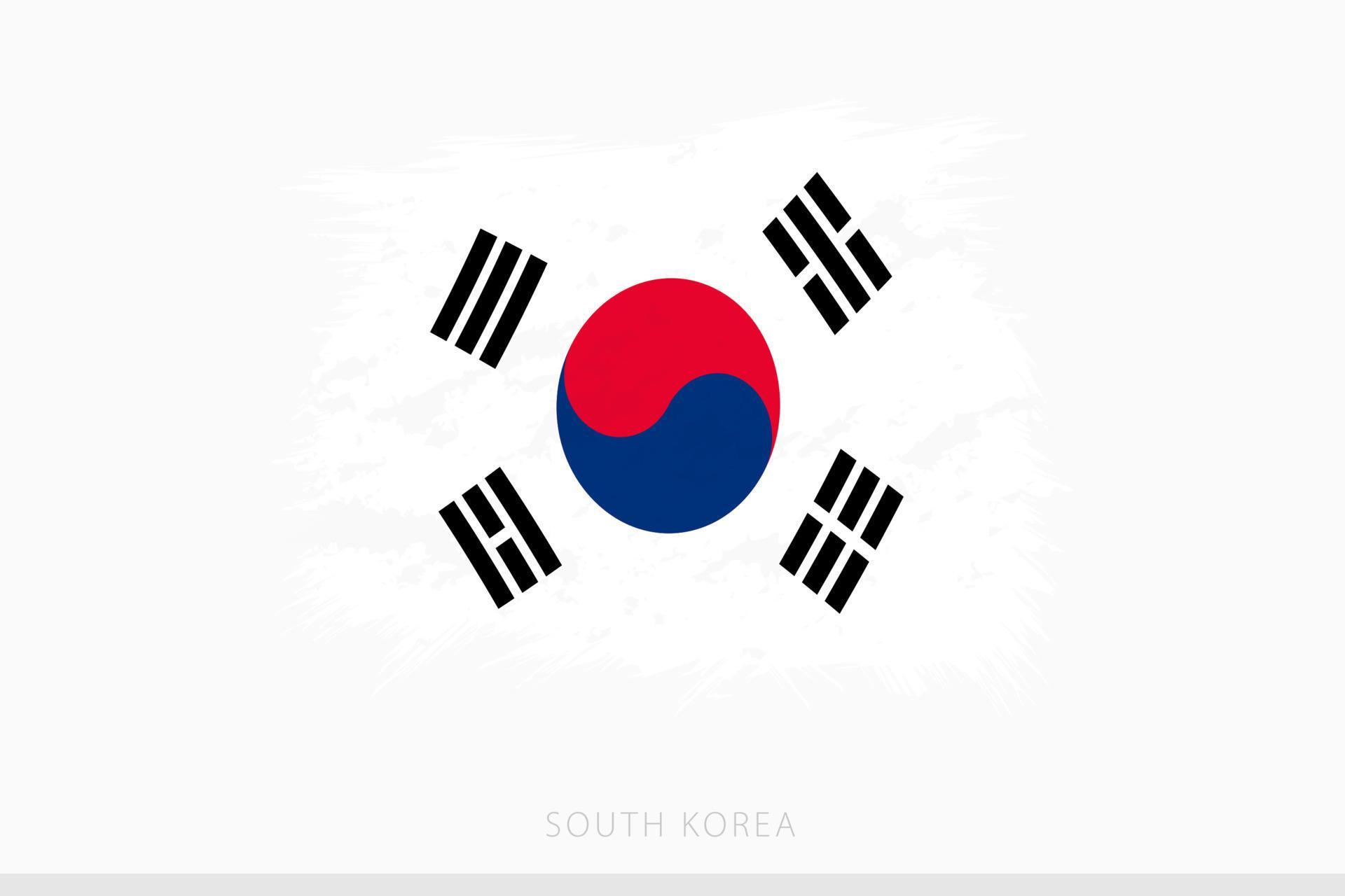 Grunge Flag Of South Korea Vector Abstract Grunge Brushed Flag Of