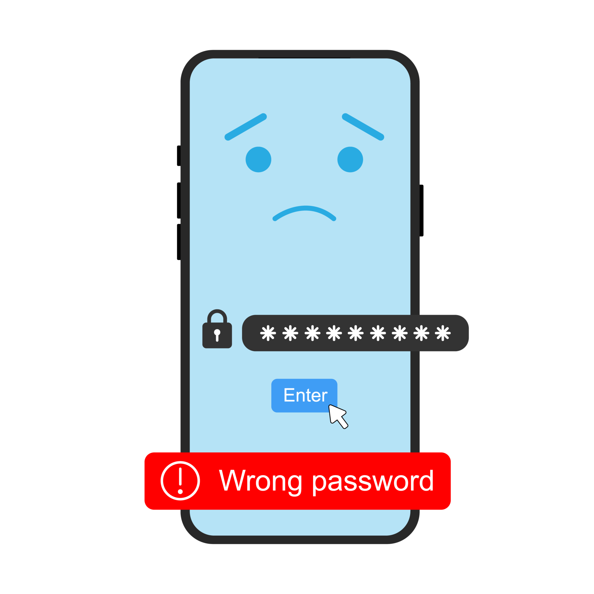 Security Checking Forgot A Password User Identification Smartphone With A Wrong Password
