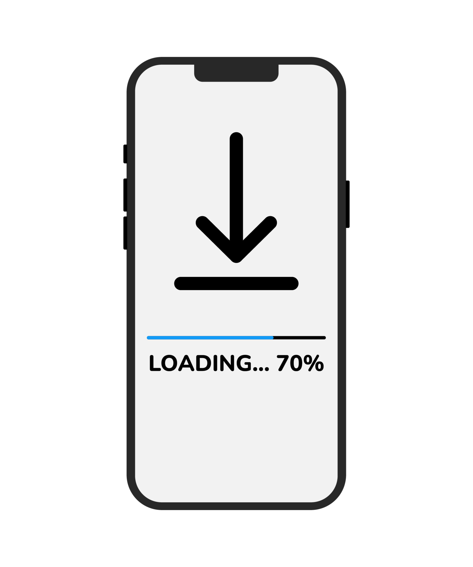 loading bar progress icon. Loading status with indicator. smartphone with a loading screen. flat ...