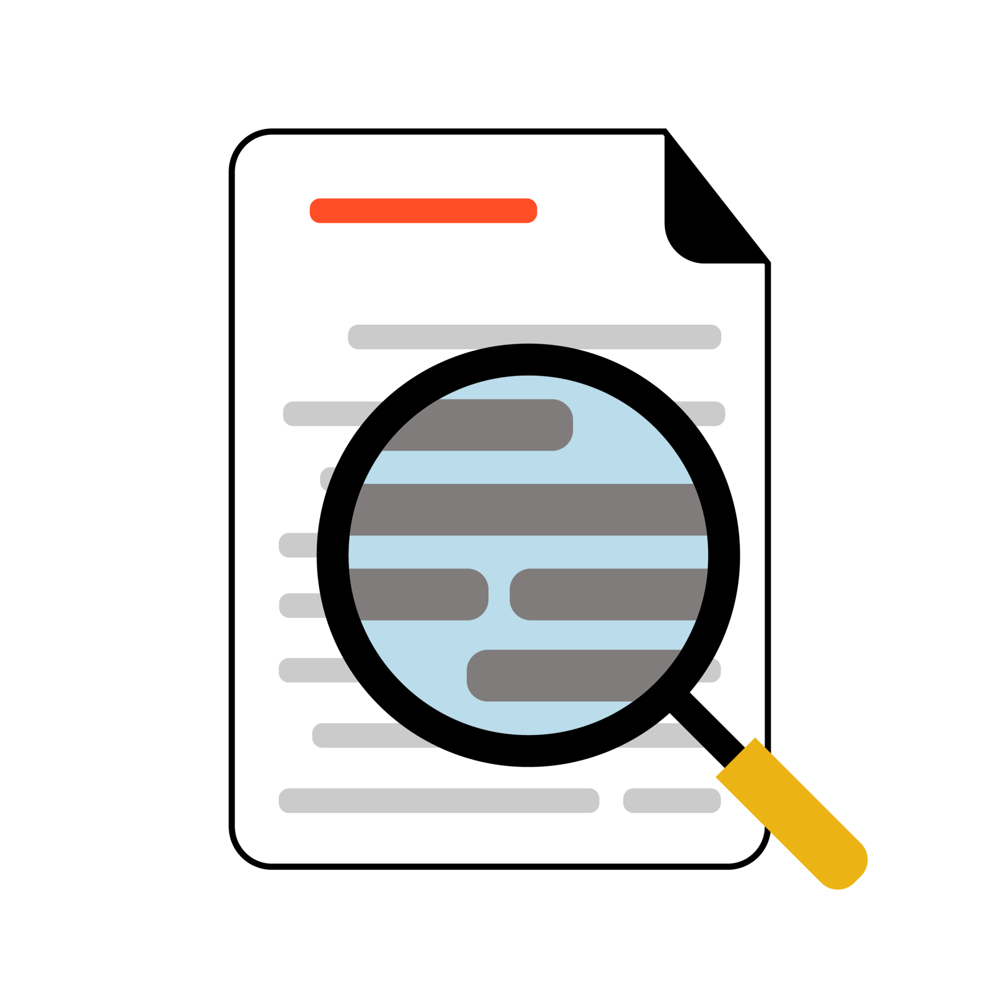 Document Analysis And Investigation Data Examination File Scanning Document With Magnifying
