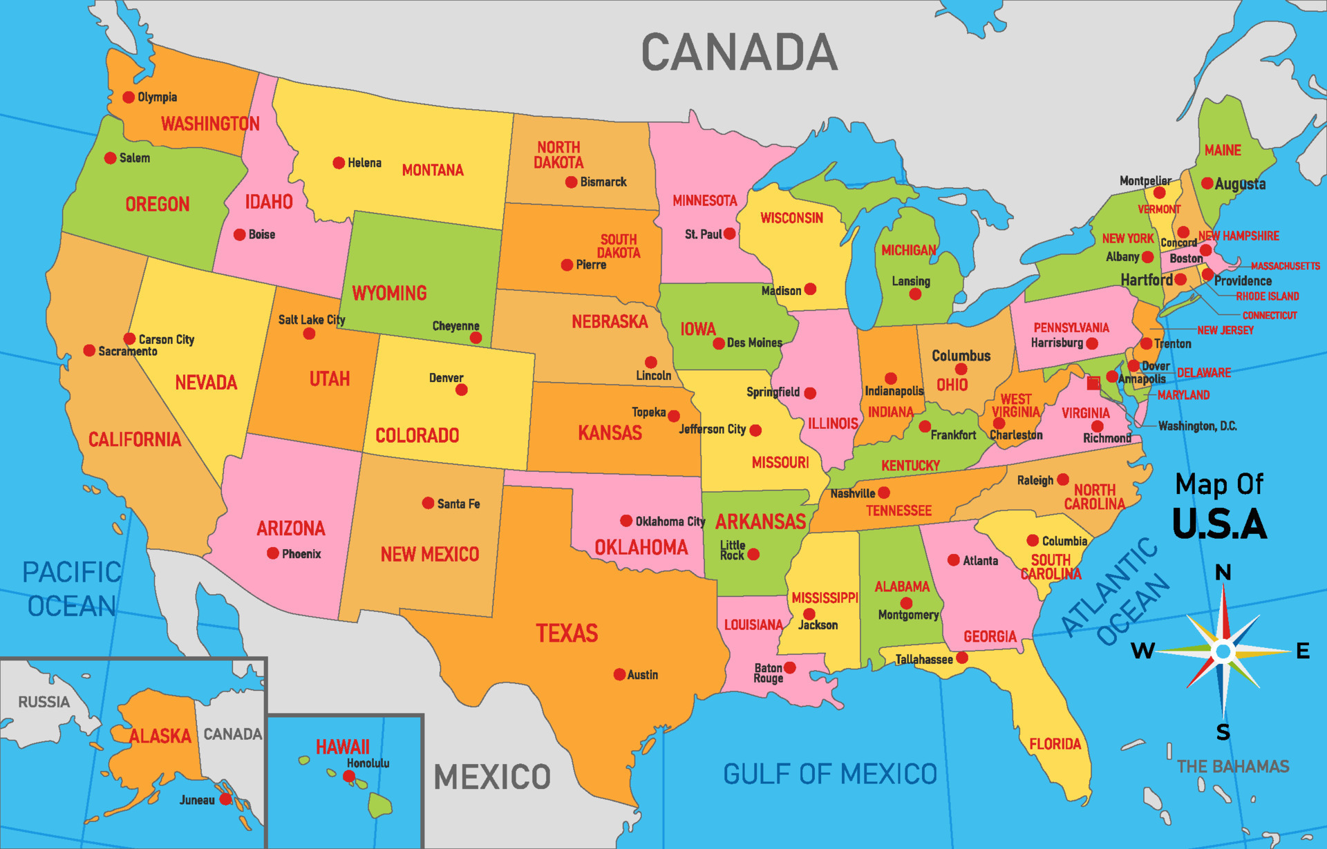 Country Map of Uinted States Of America Concept 21607581 Vector Art at ...