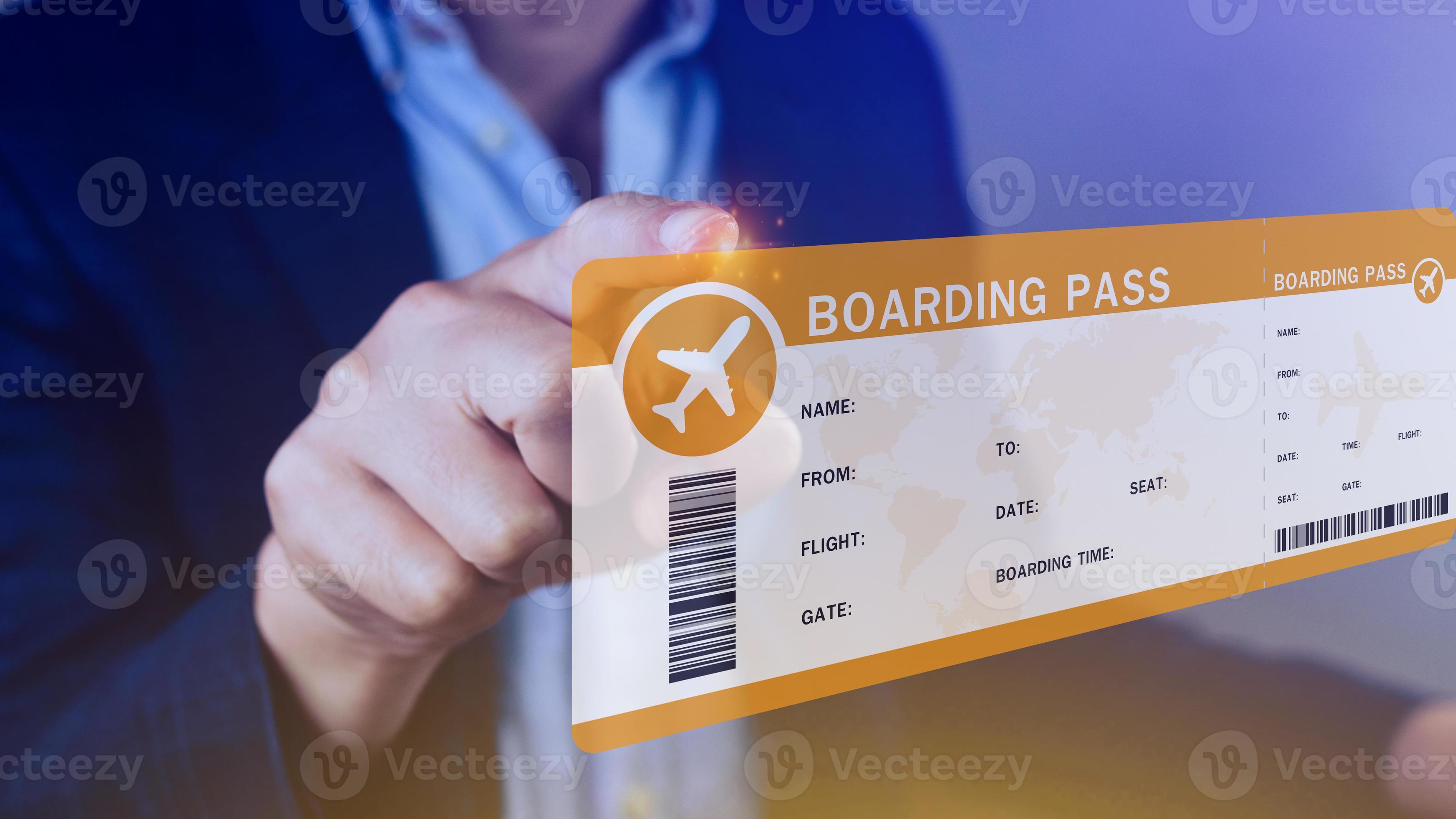 Hand Holding Boarding Pass Tickets Air Travel Concept Choosing