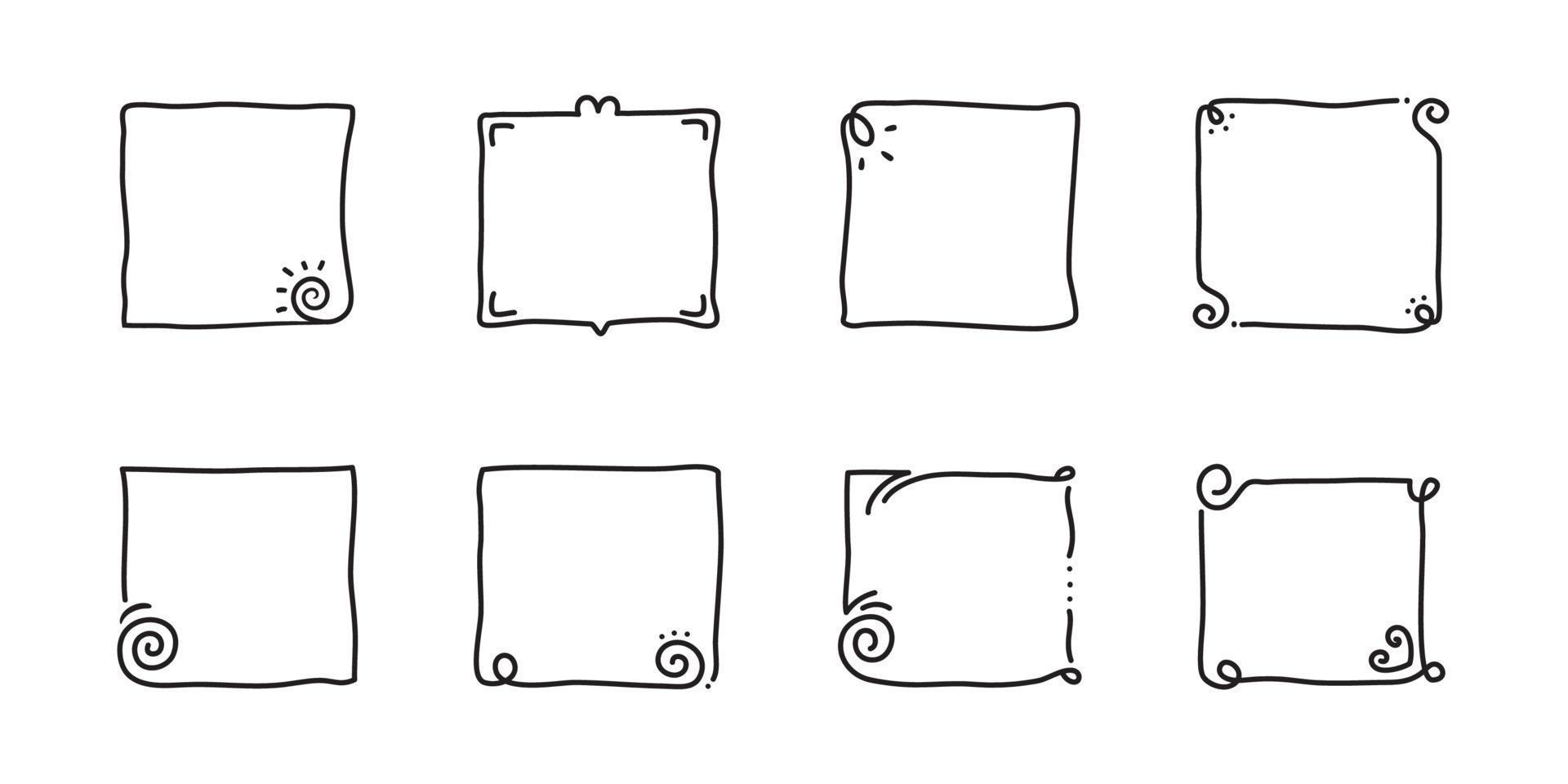 Decorative border outline frames element art decoration isolated vector ...