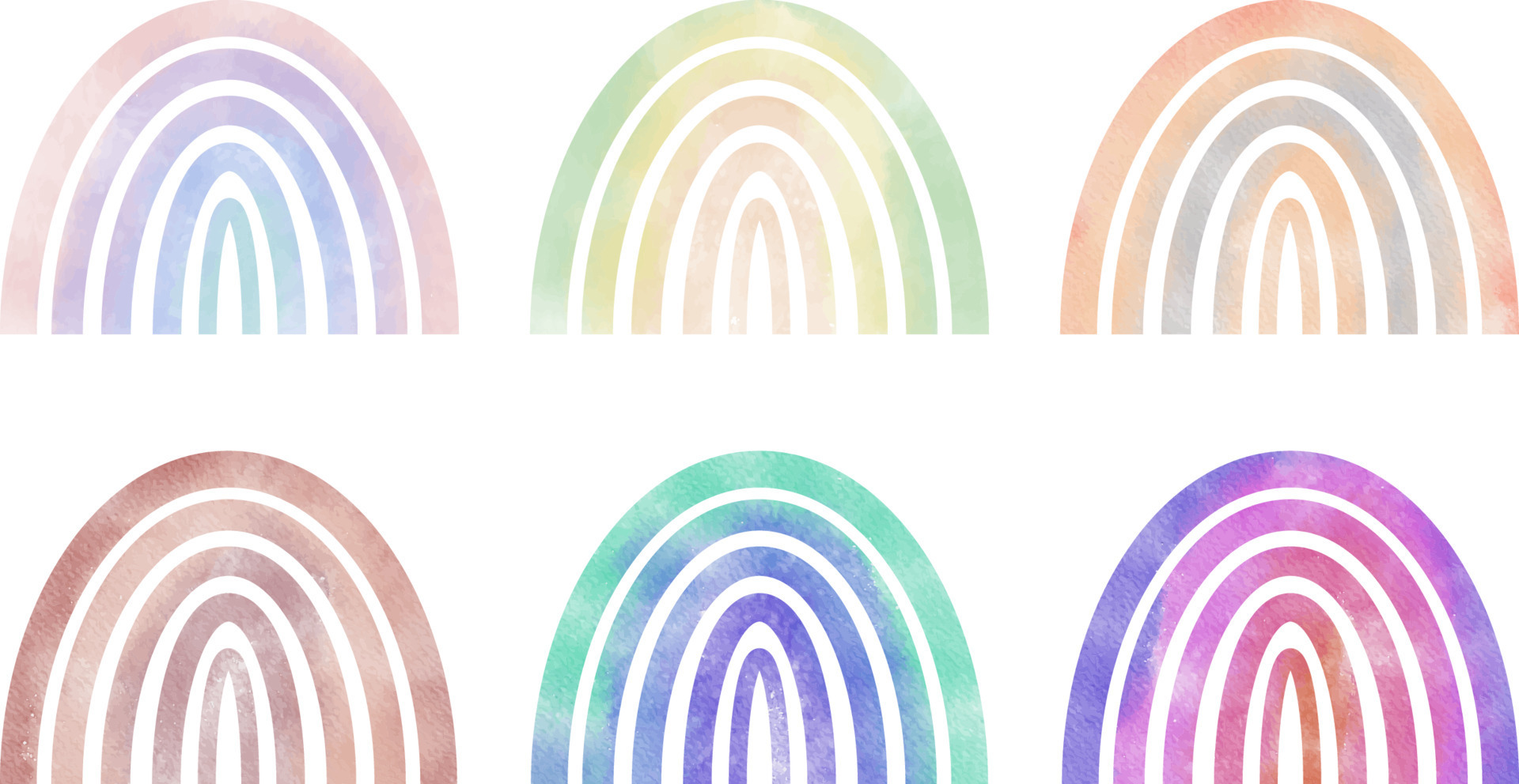 watercolor colorful rainbow set 21613072 Vector Art at Vecteezy