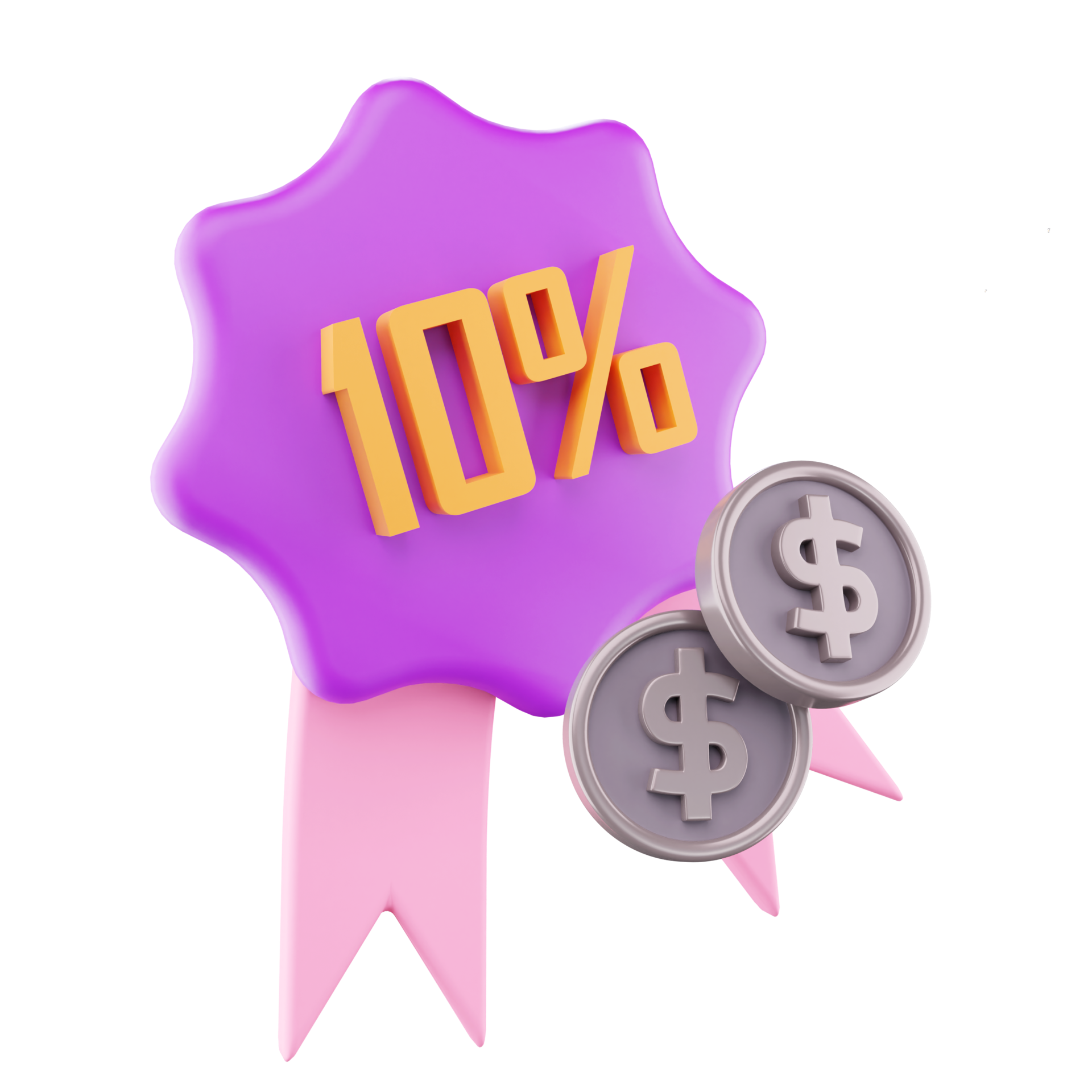 10 Percentage Discount Badge 3D Icon 21613367 PNG
