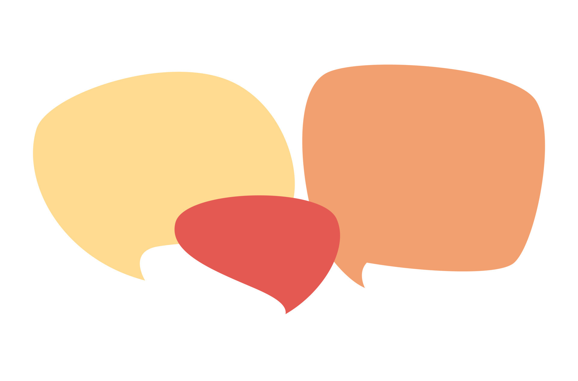 Speech bubble icon. Three chat box, message box. Vector flat ...