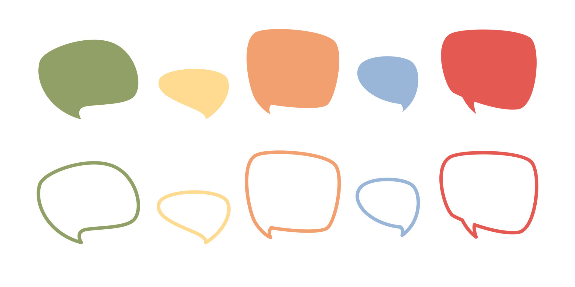 Speech bubble set. Chat box, message box. Vector flat illustration ...