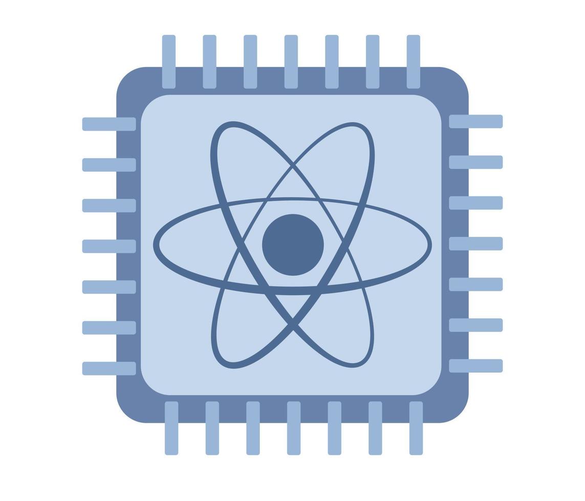 Quantum computing icon. Artificial Intelligence, semiconductor chip ... Quantum computing icon. Artificial Intelligence, semiconductor chip ...