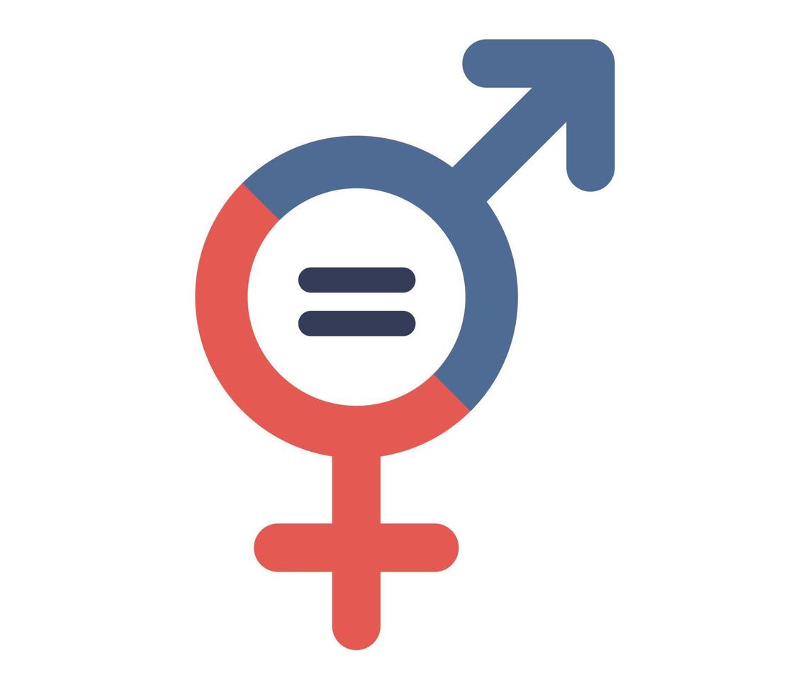 Gender Equality Symbol Male And Female Equality Icon Vector Flat