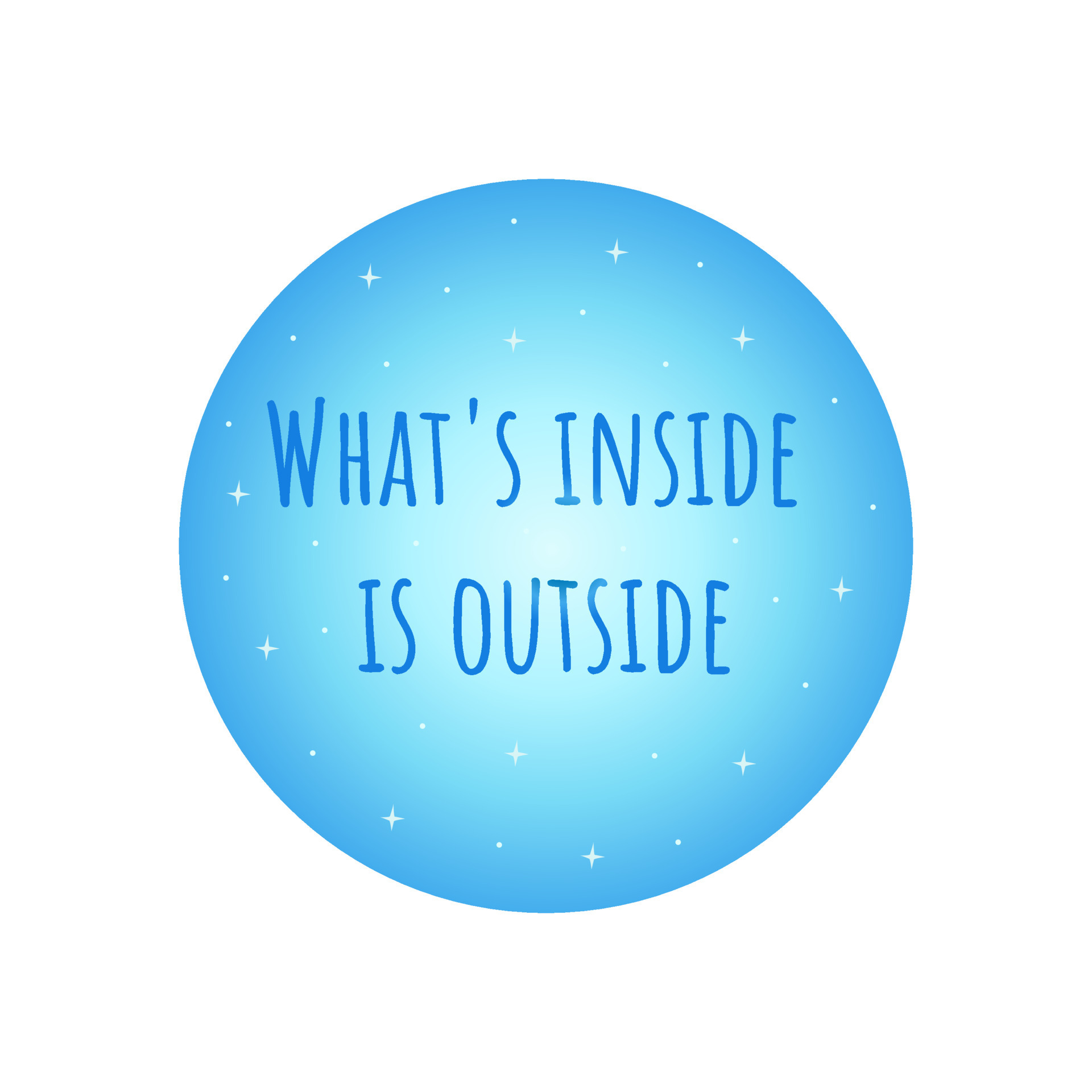 Phrase Whats Inside Is Outside Blue Circle Vector 21614374 Vector Art At Vecteezy