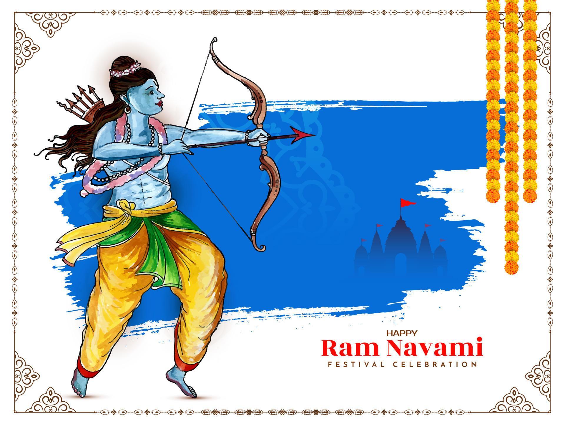 Hindu Cultural Happy Ram Navami Festival Celebration Background Design