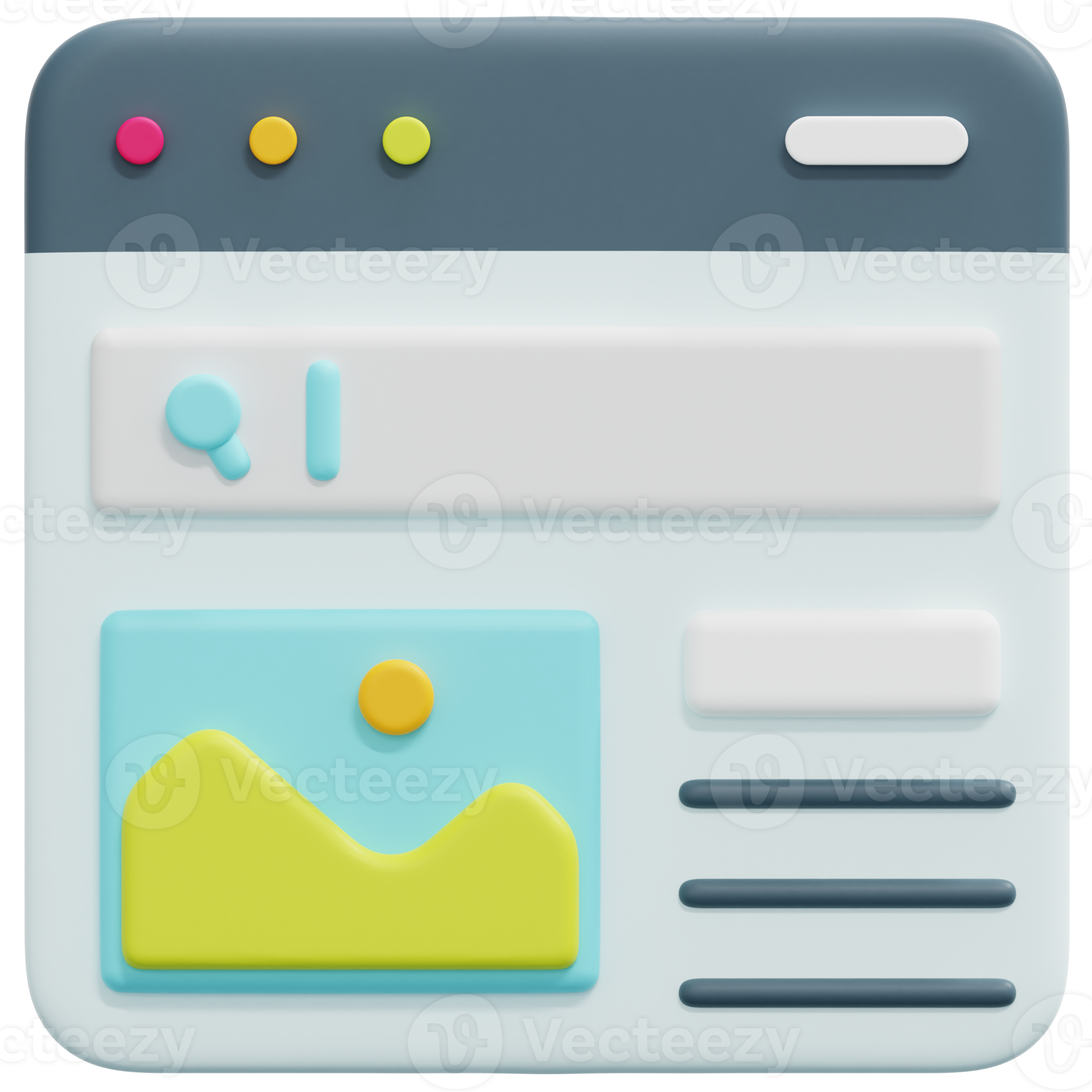 web design 3d render icon illustration 21615400 PNG