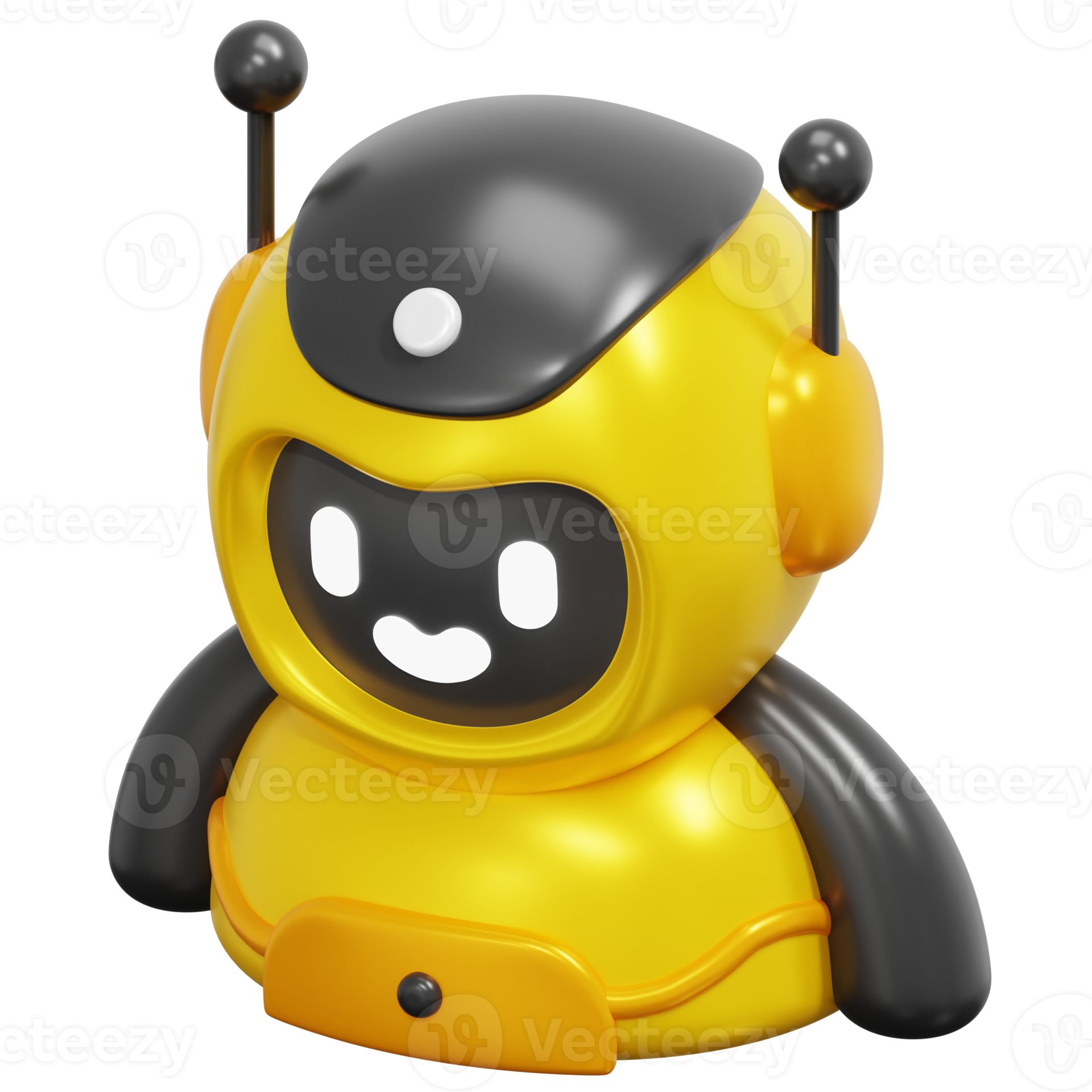 robot 3d render icon illustration 21617153 PNG