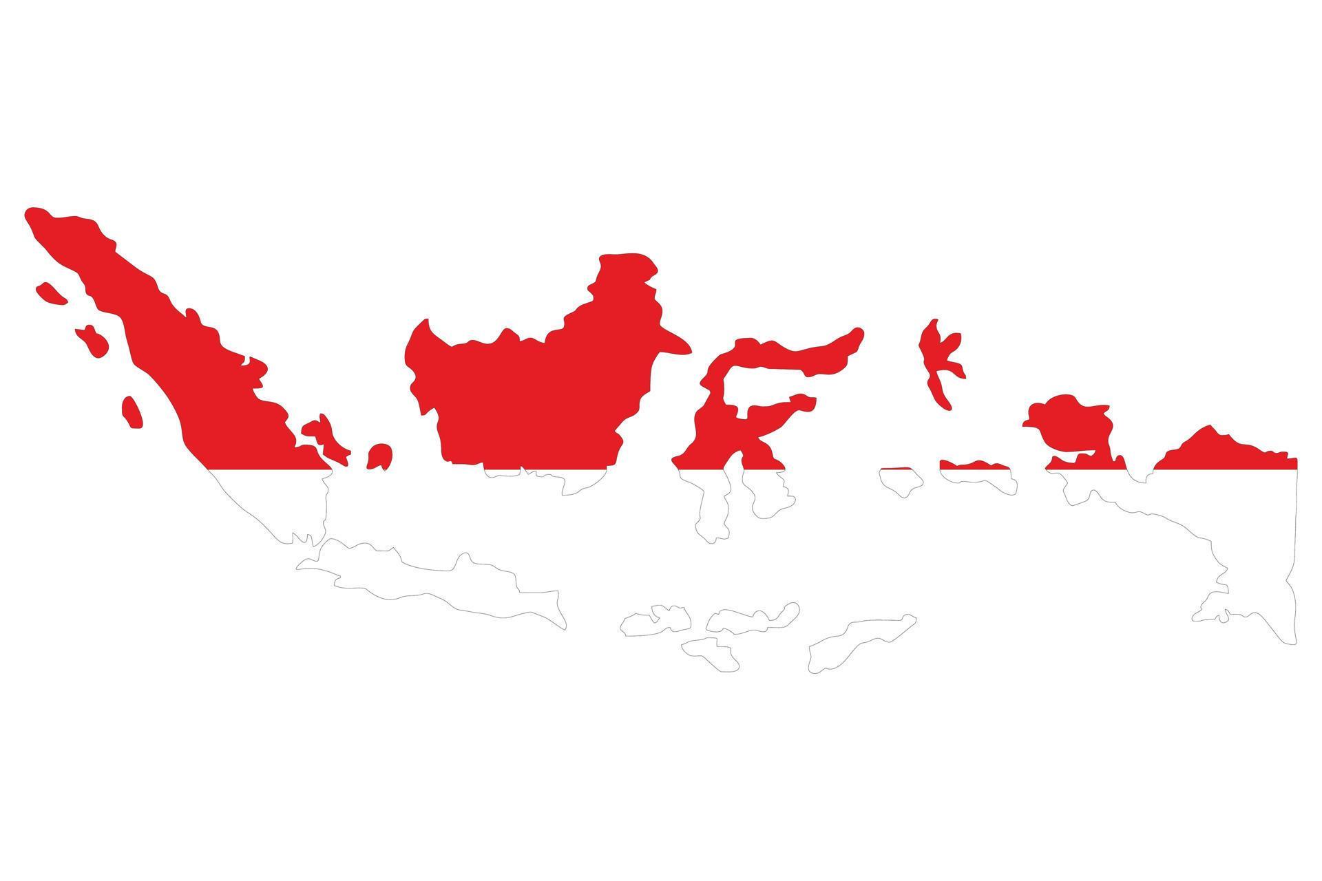 Map of Indonesia with the provinces, filled with a linear gradient. The ...