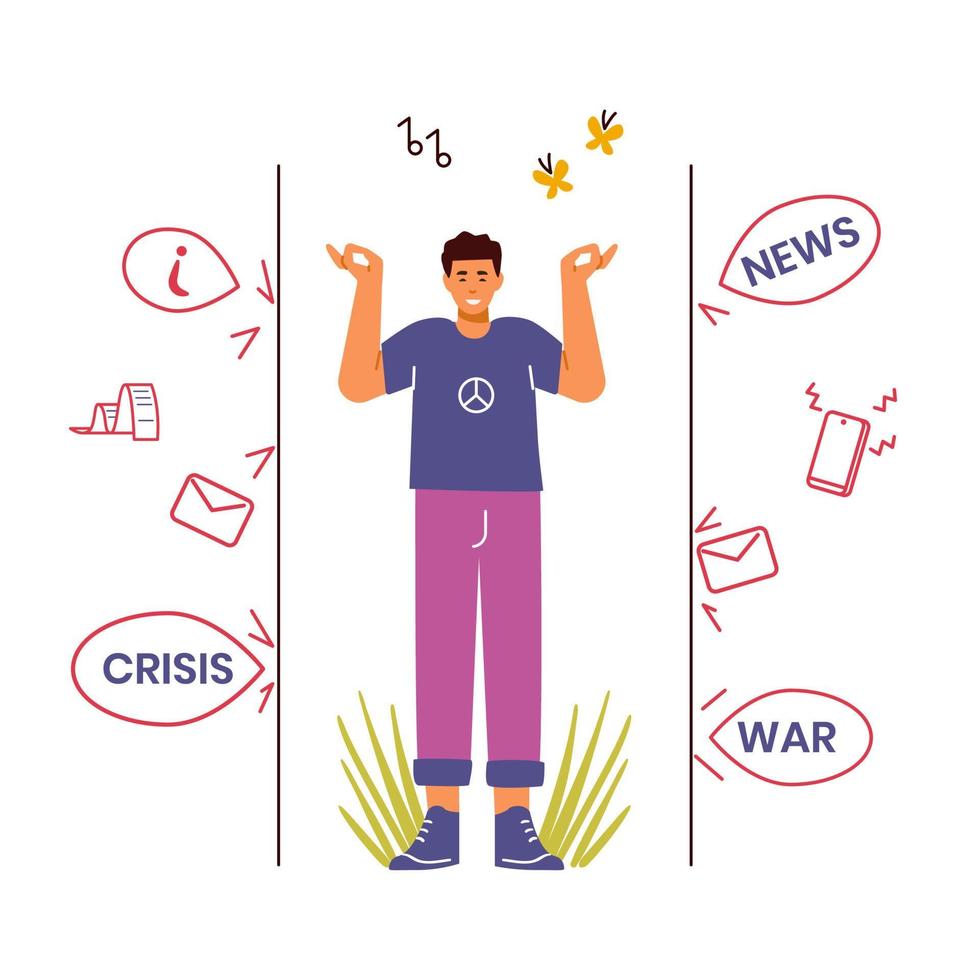 Avoid information overload concept vector illustration. Stress ... Avoid information overload concept vector illustration. Stress ...