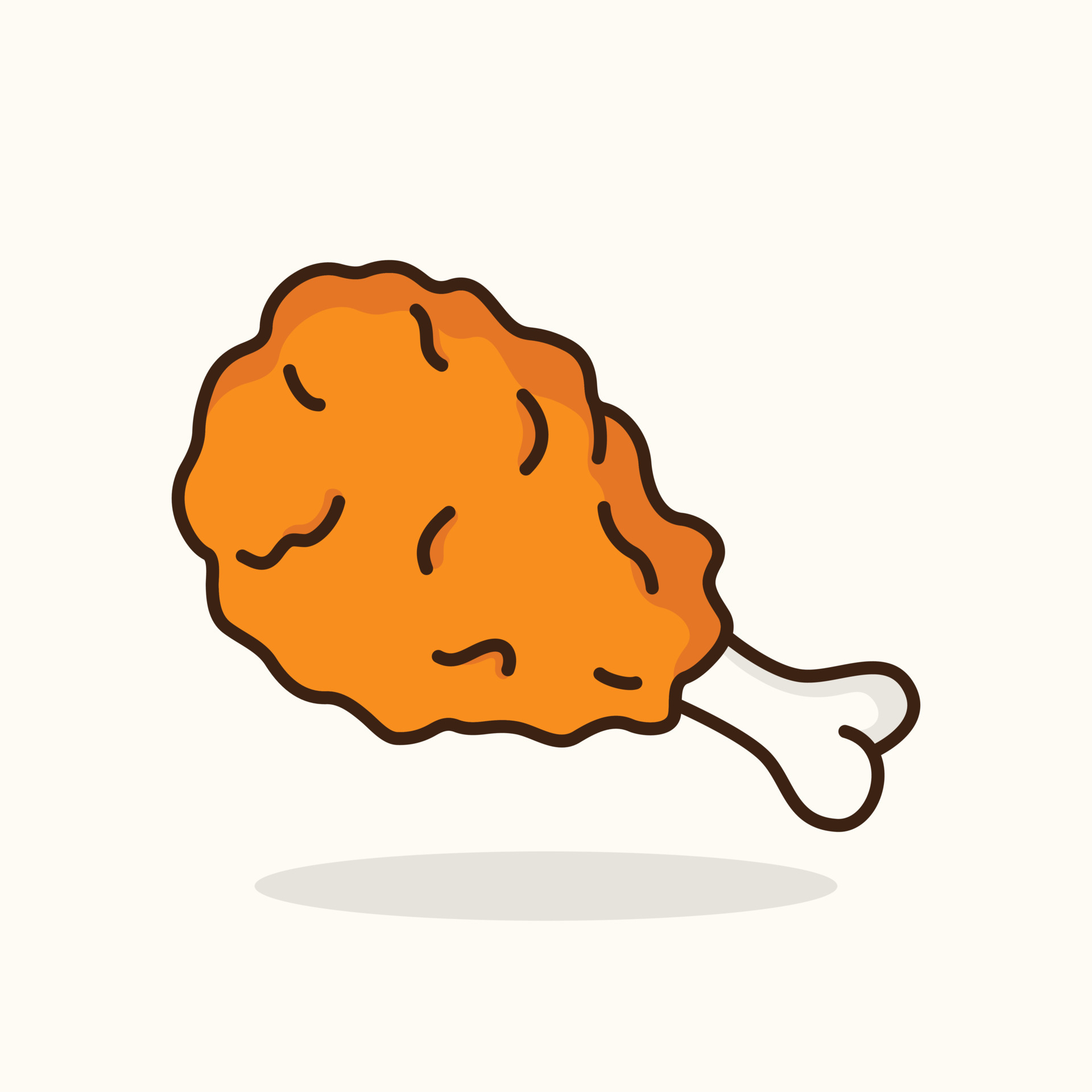 Cute fried chicken cartoon icon vector illustration. Food icon concept ... Cute fried chicken cartoon icon vector illustration. Food icon concept ...