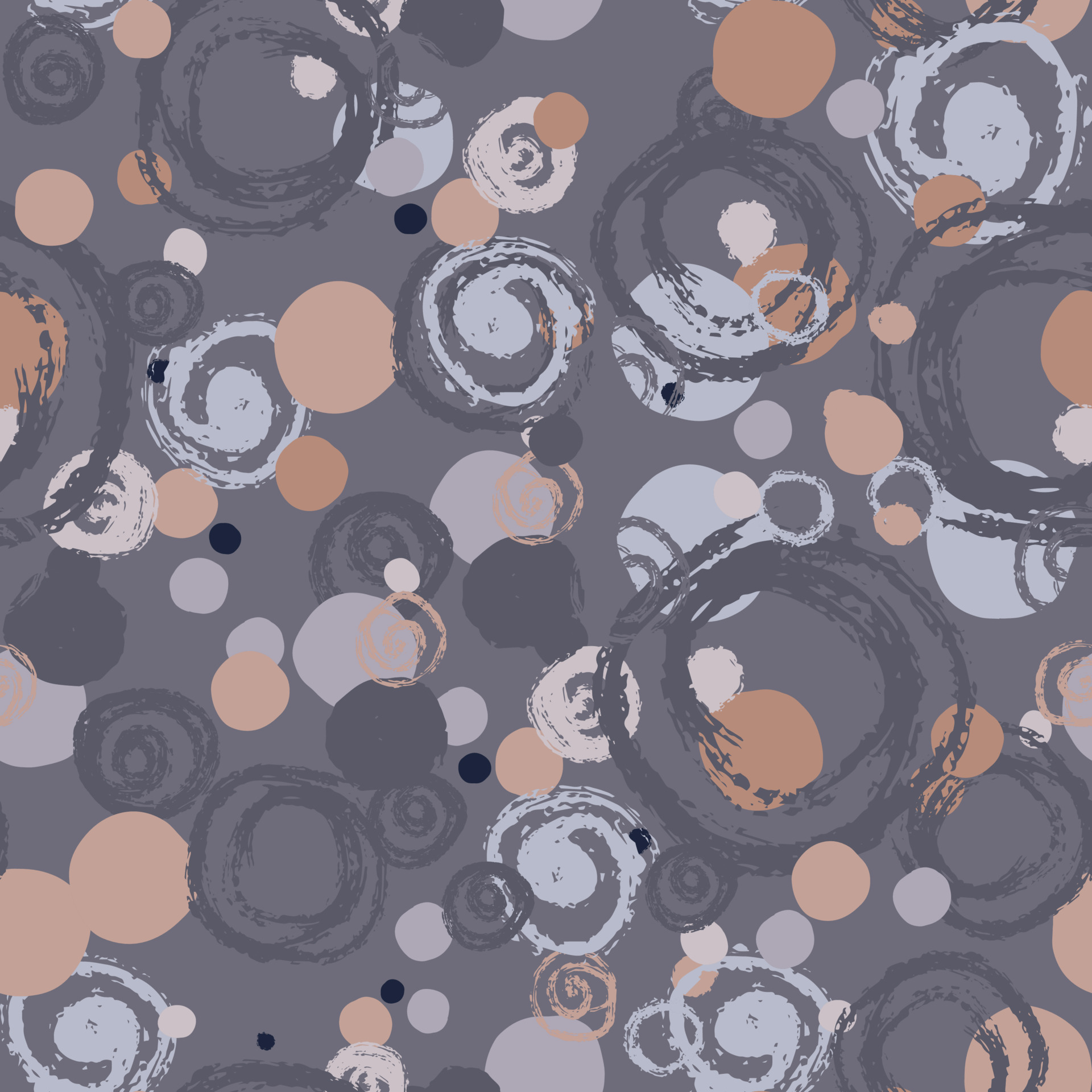 Seamless color wallpaper with round patterns for design. Hand-drawn ...
