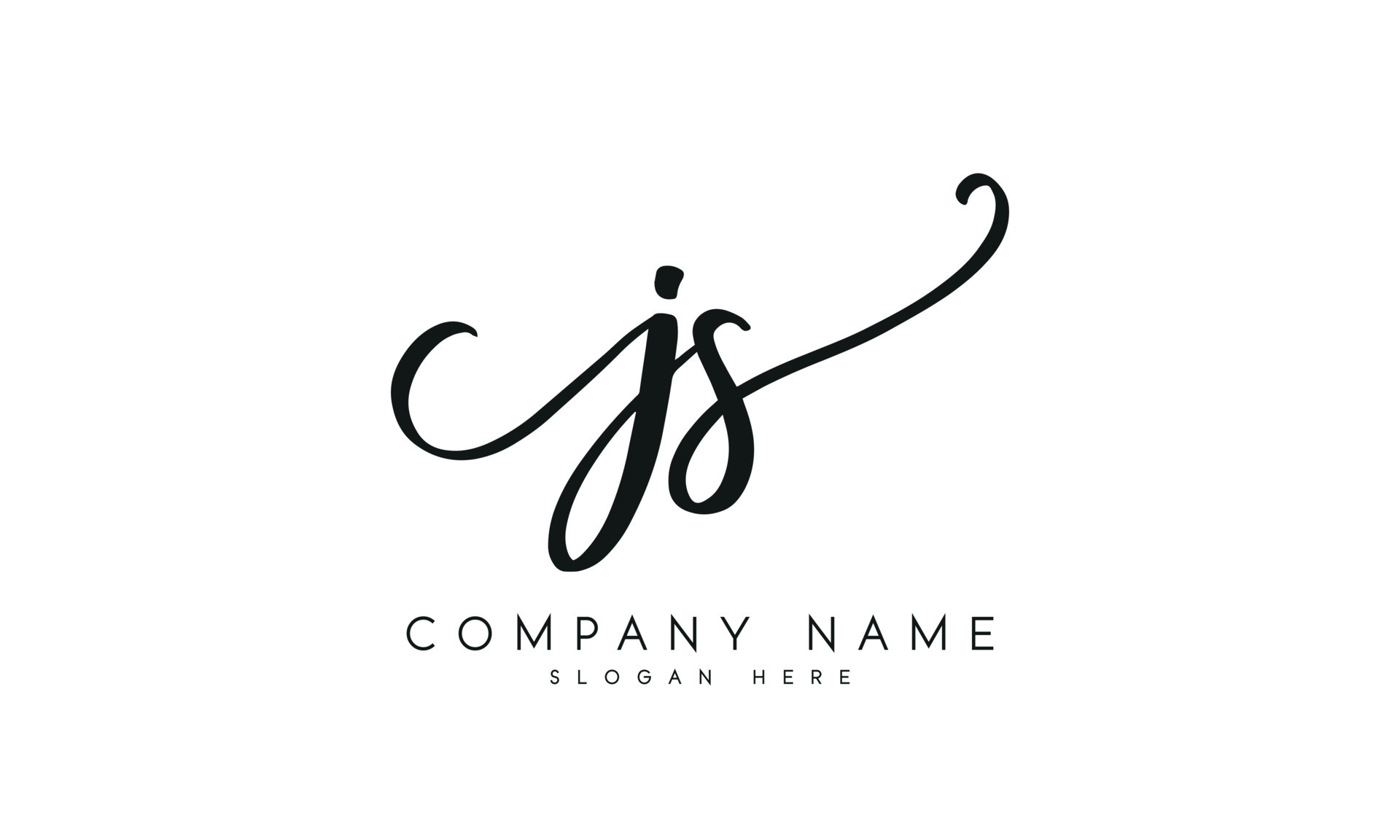 Handwriting signature style letter js logo design in white background. pro vector. 21621198 ...