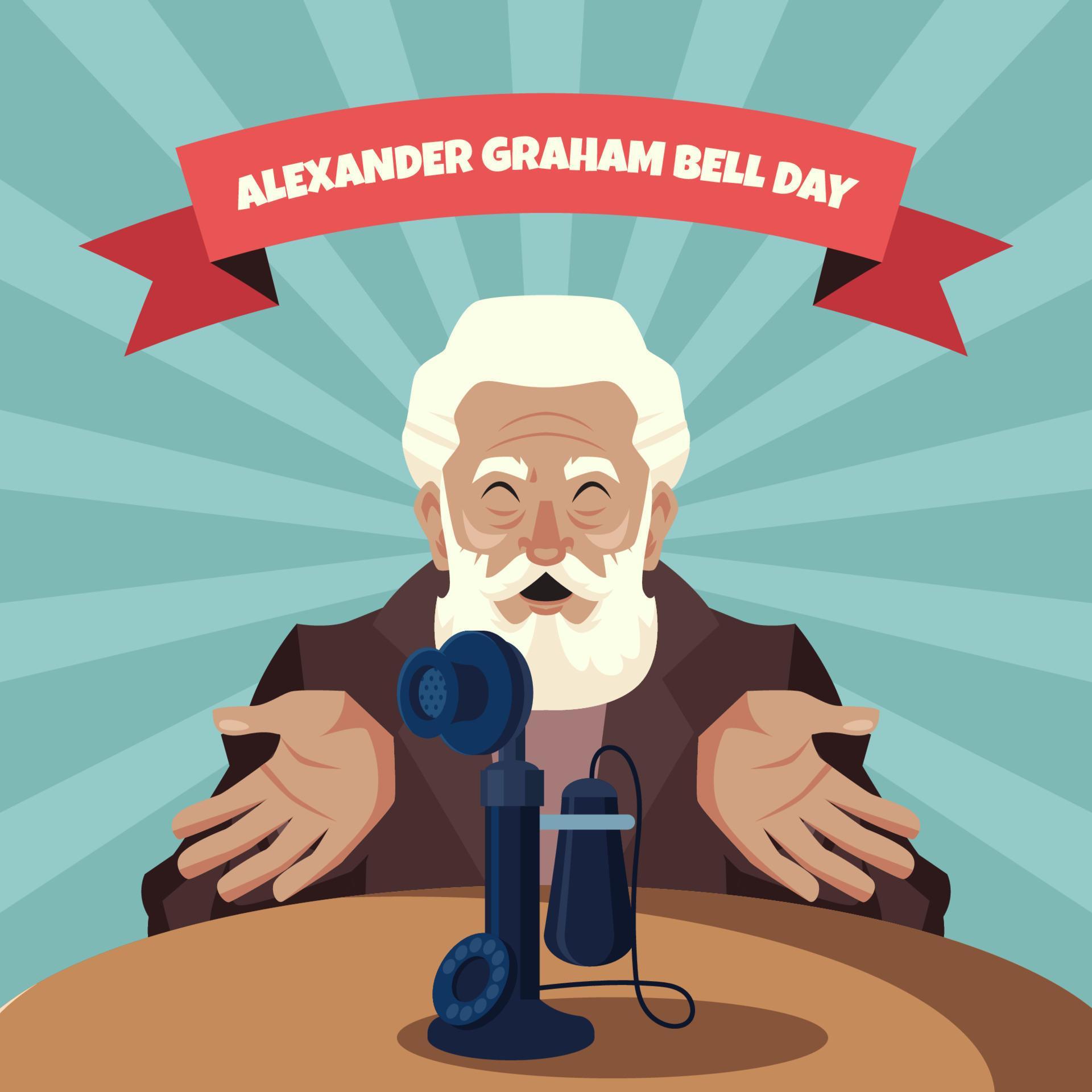 Alexander Graham Bell Day Concept 21623059 Vector Art at Vecteezy