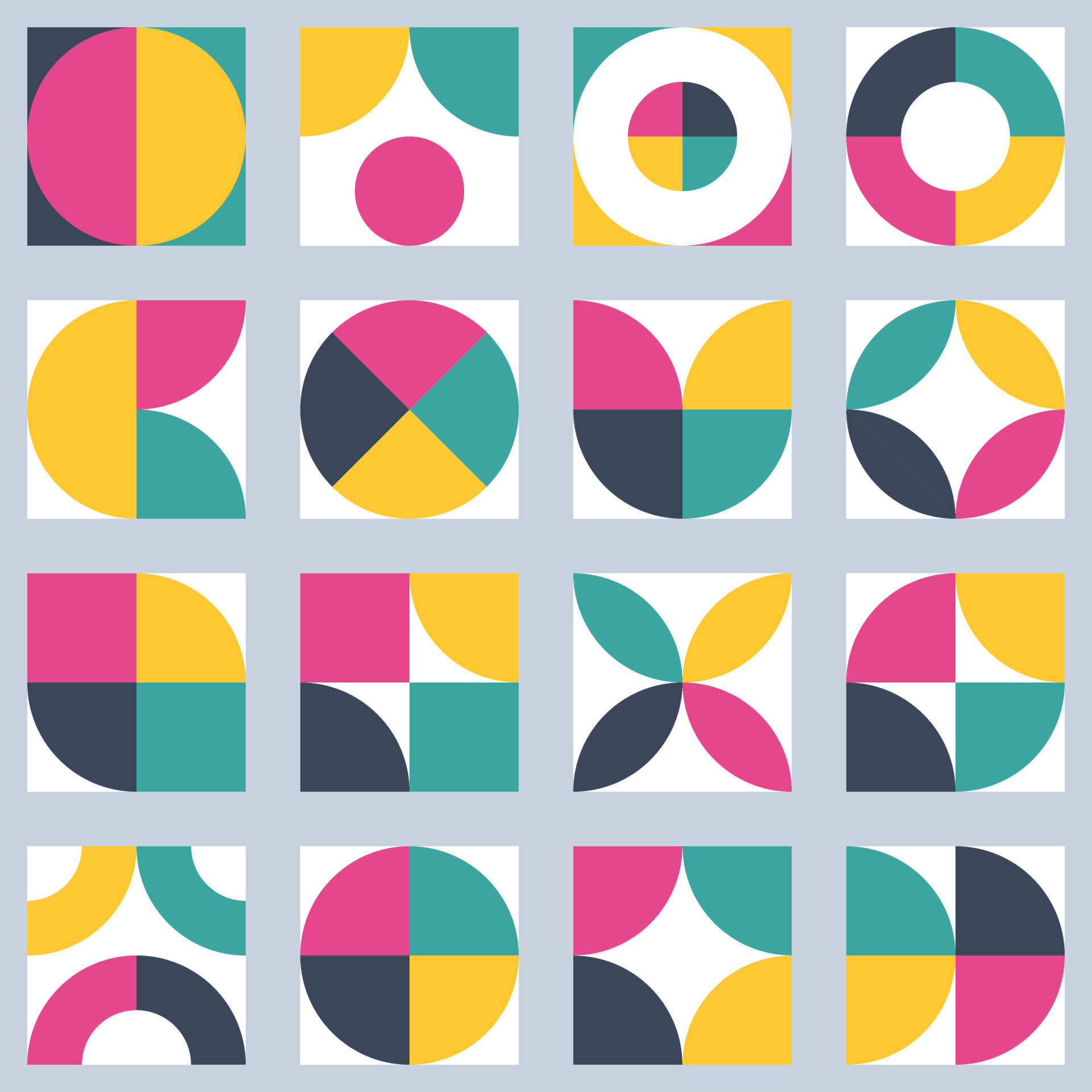 Colorful Bauhaus elements. Modern geometric shapes in abstract and ...