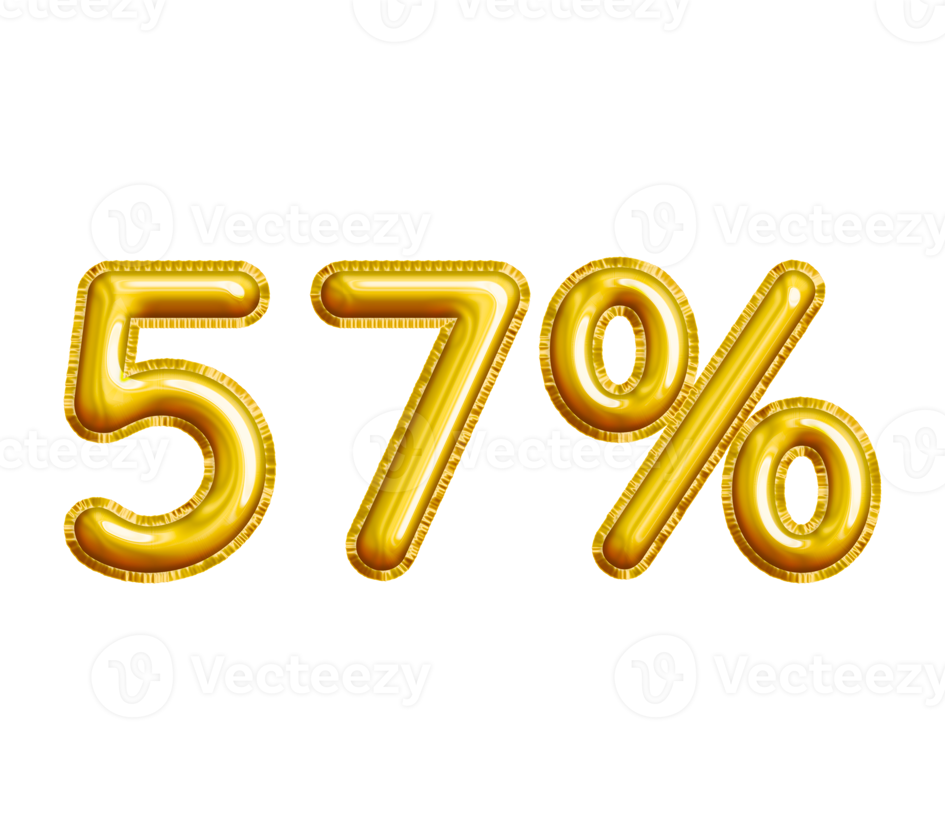 57 or Fifty-seven Percent 3D Gold Balloon. You can use this asset for your content Marketing ...