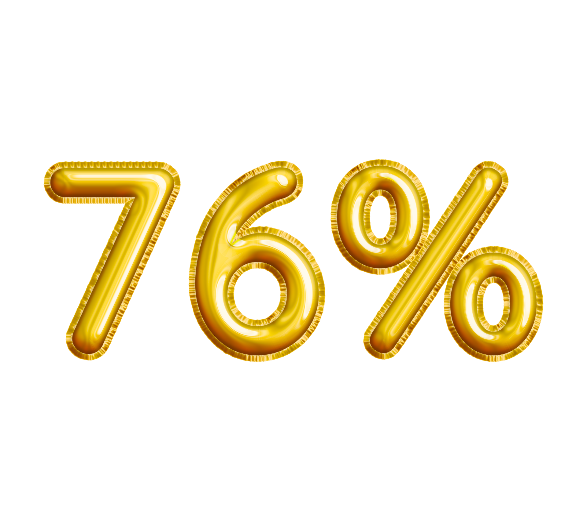 76 Or Seventy Six Percent 3d Gold Balloon You Can Use This Asset For Your Content Marketing