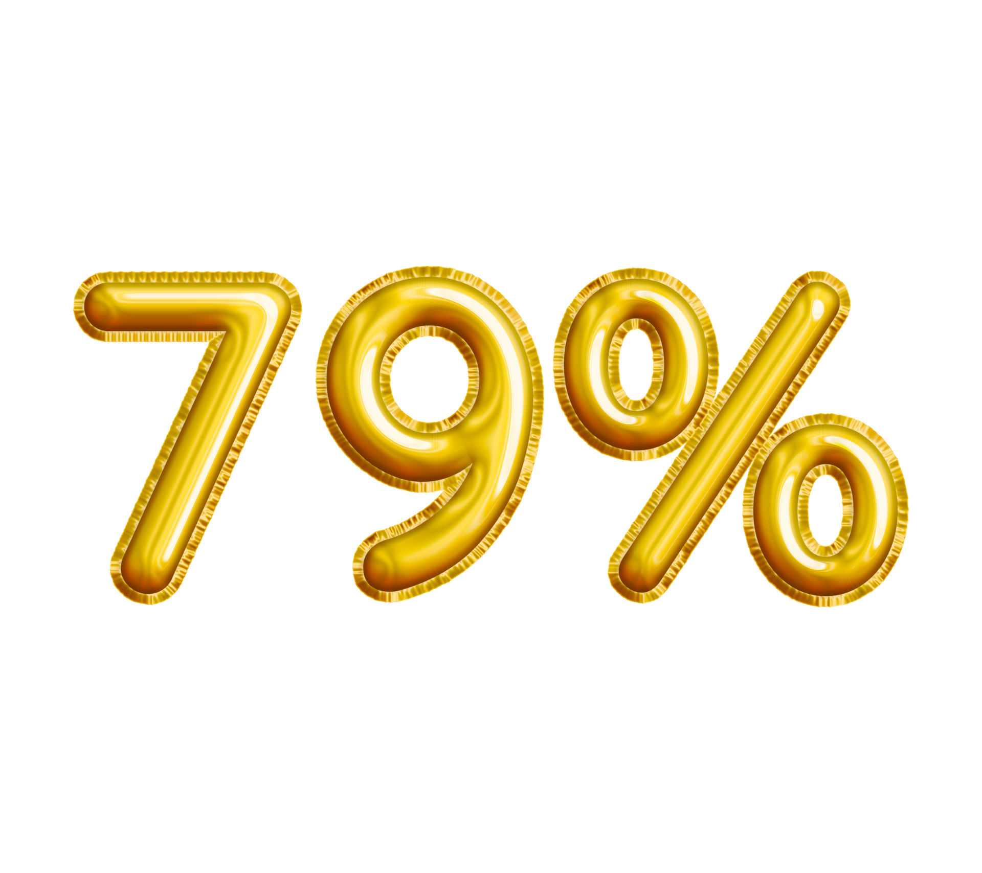 Free 79 Or Seventy Nine Percent 3d Gold Balloon You Can Use This Asset For Your Content