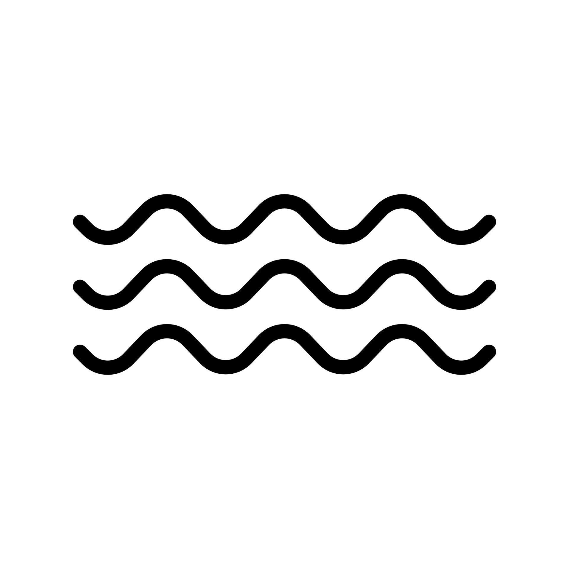Wave icon in line style design isolated on white background. Water waves symbol. Editable stroke ...