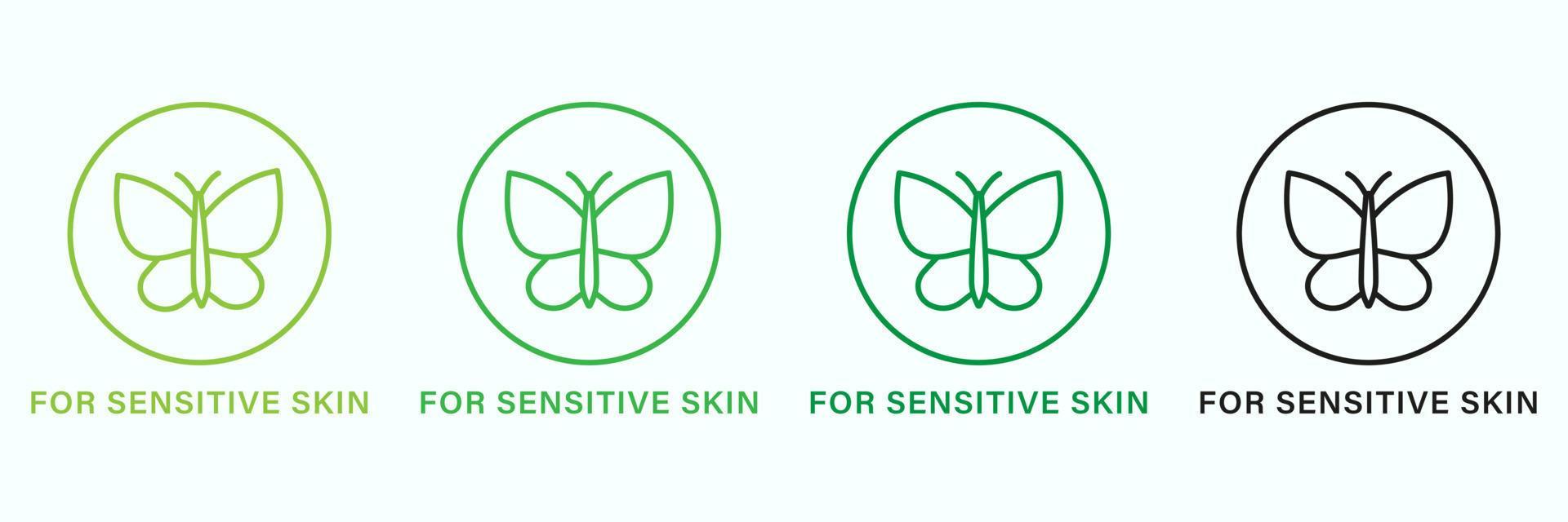 Dermatology Product for Sensitive Skin Line Green and Black Icon Set ...