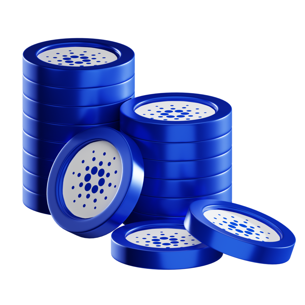 Cardano Ada Coin Stacks Cryptocurrency 3d Render Illustration 21627709 Png