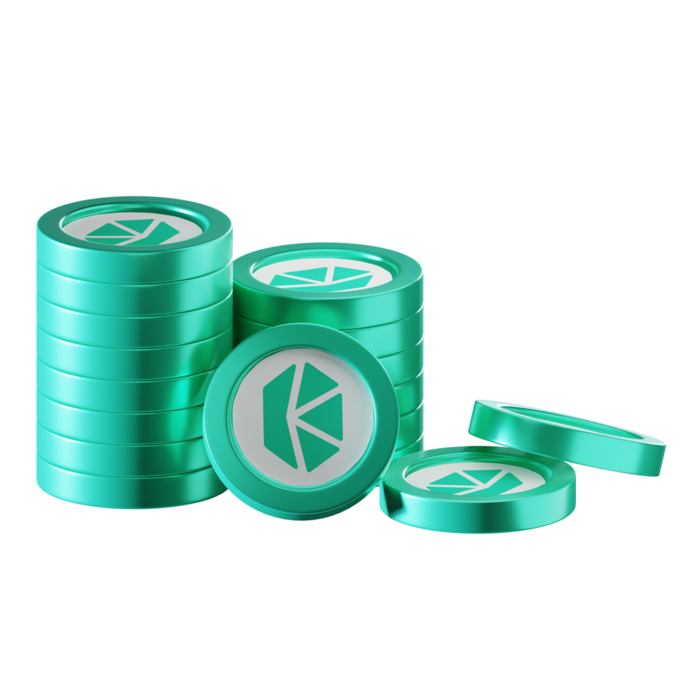 Kyber Network Crystal v2 KNC coin stacks cryptocurrency. 3D render ...