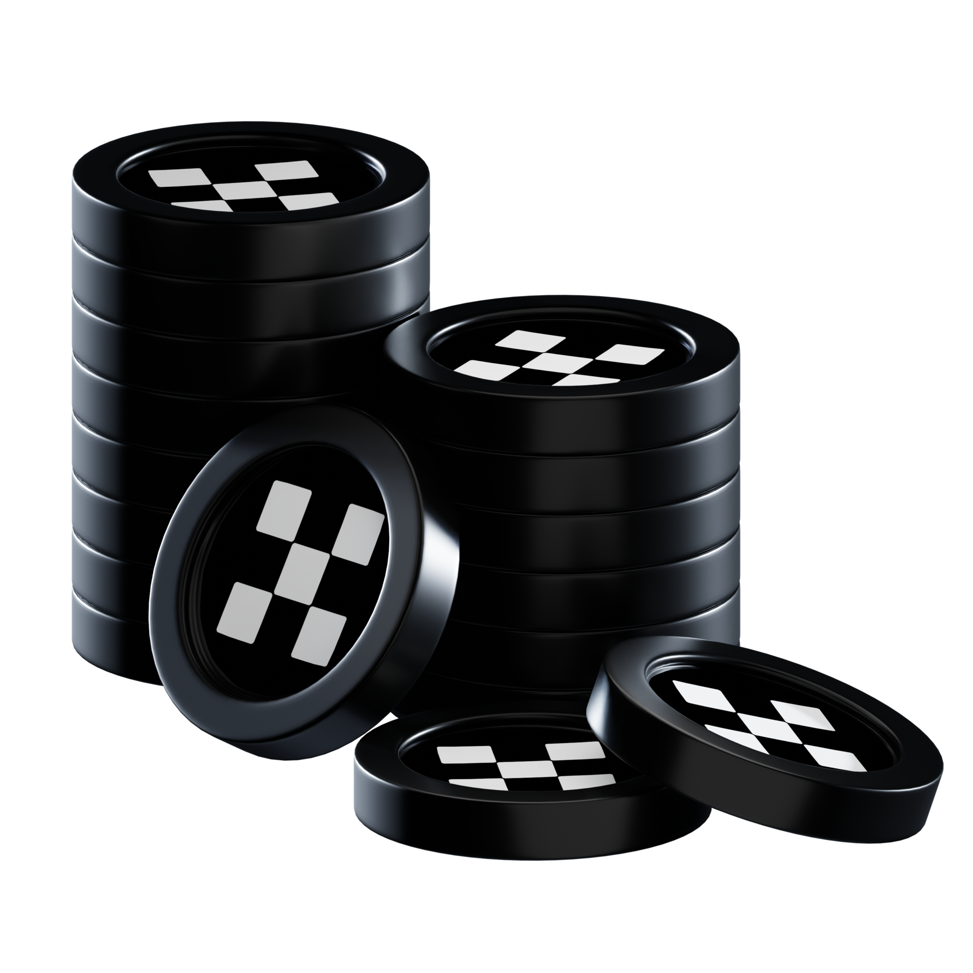 OKB coin stacks cryptocurrency. 3D render illustration 21627957 PNG