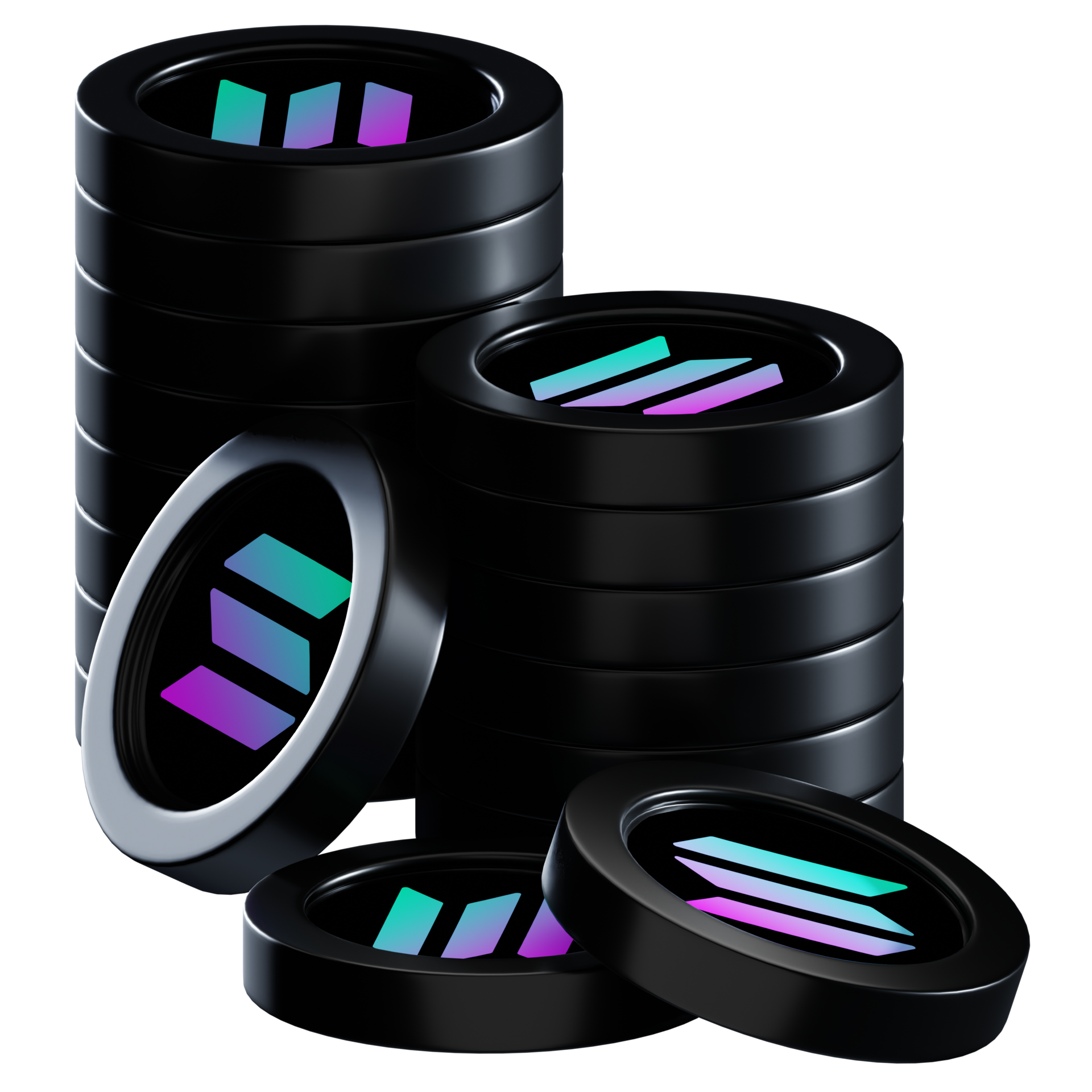 Solana SOL coin stacks cryptocurrency. 3D render illustration 21628060 PNG Solana SOL coin stacks cryptocurrency. 3D render illustration 21628060 PNG