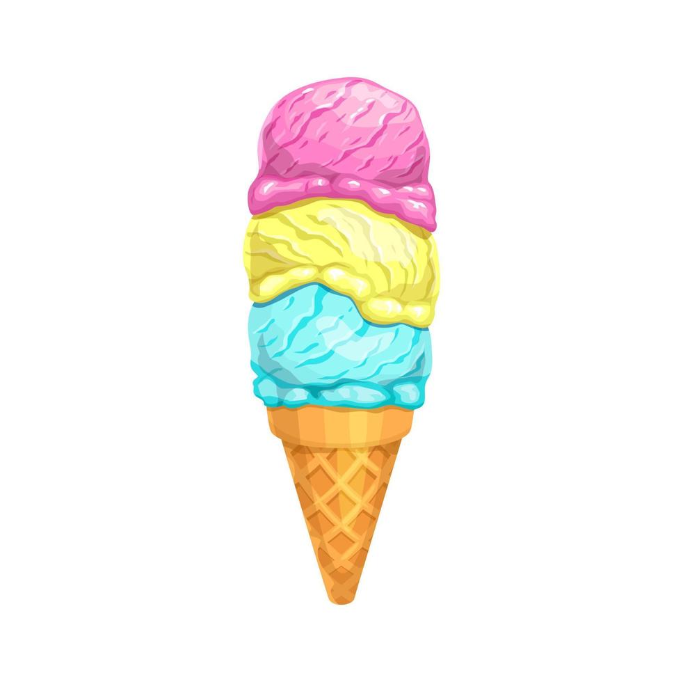 3 scoop ice cream cone store