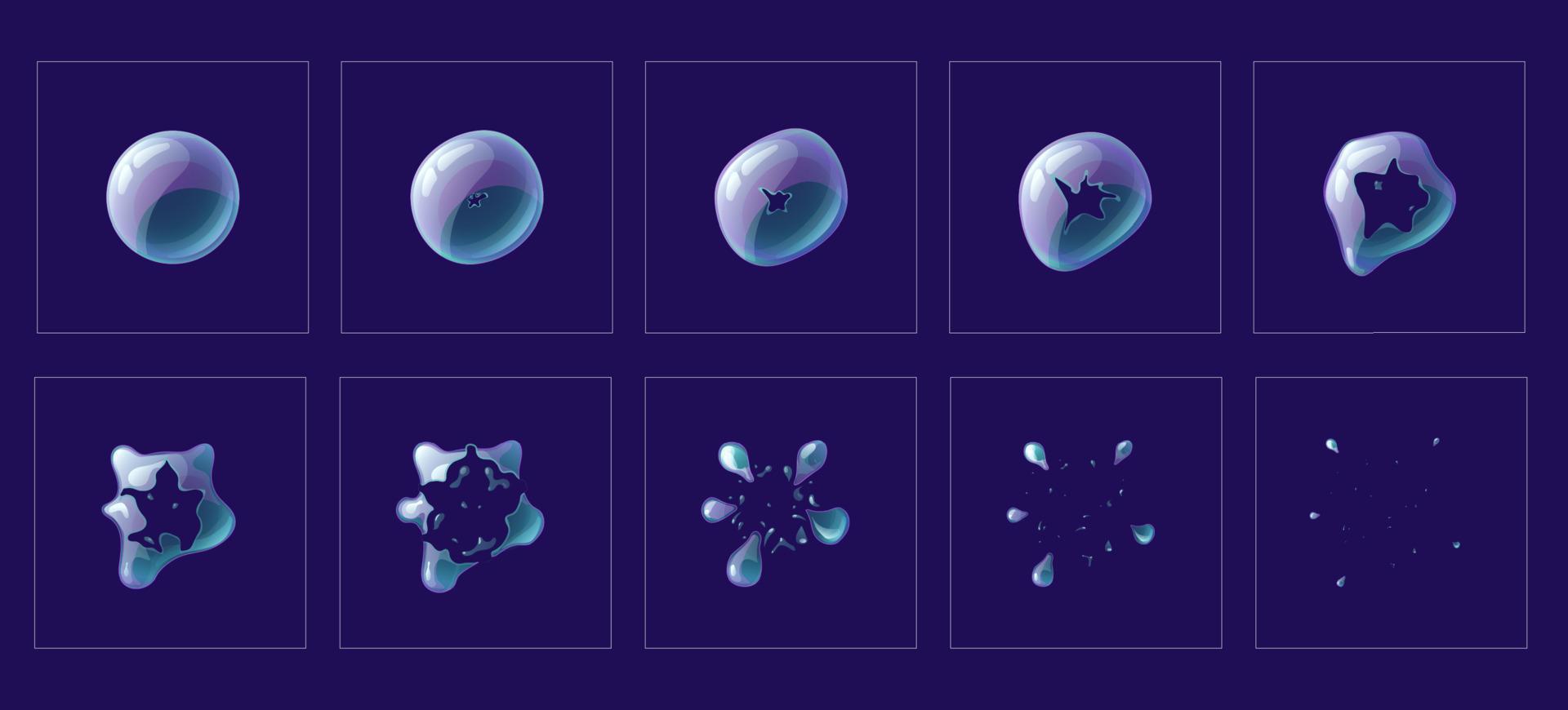 Animated Bubble Burst Game Sprite Animation 21630502 Vector Art At Vecteezy