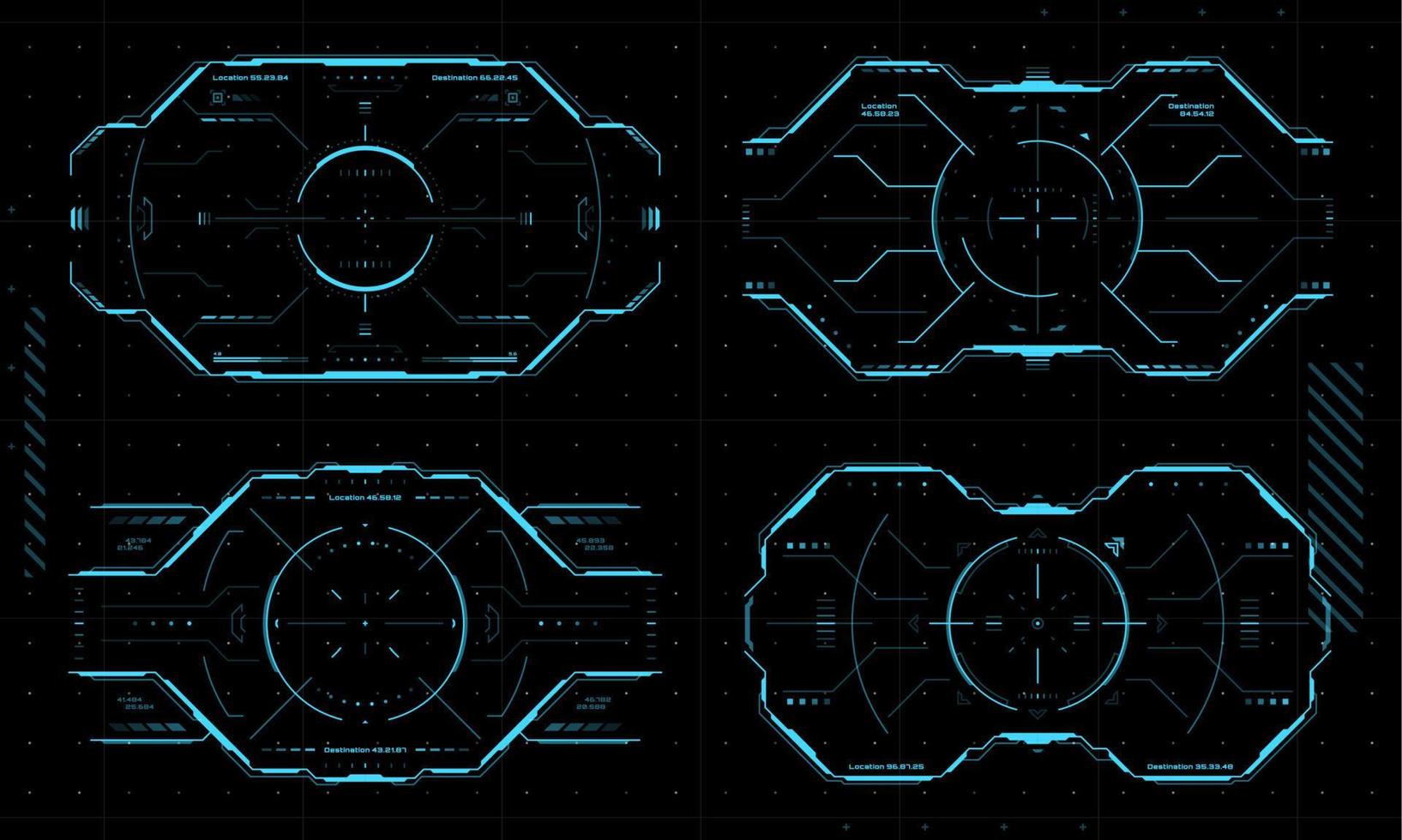 HUD aim control target frames, UI game interface 21630517 Vector Art at Vecteezy